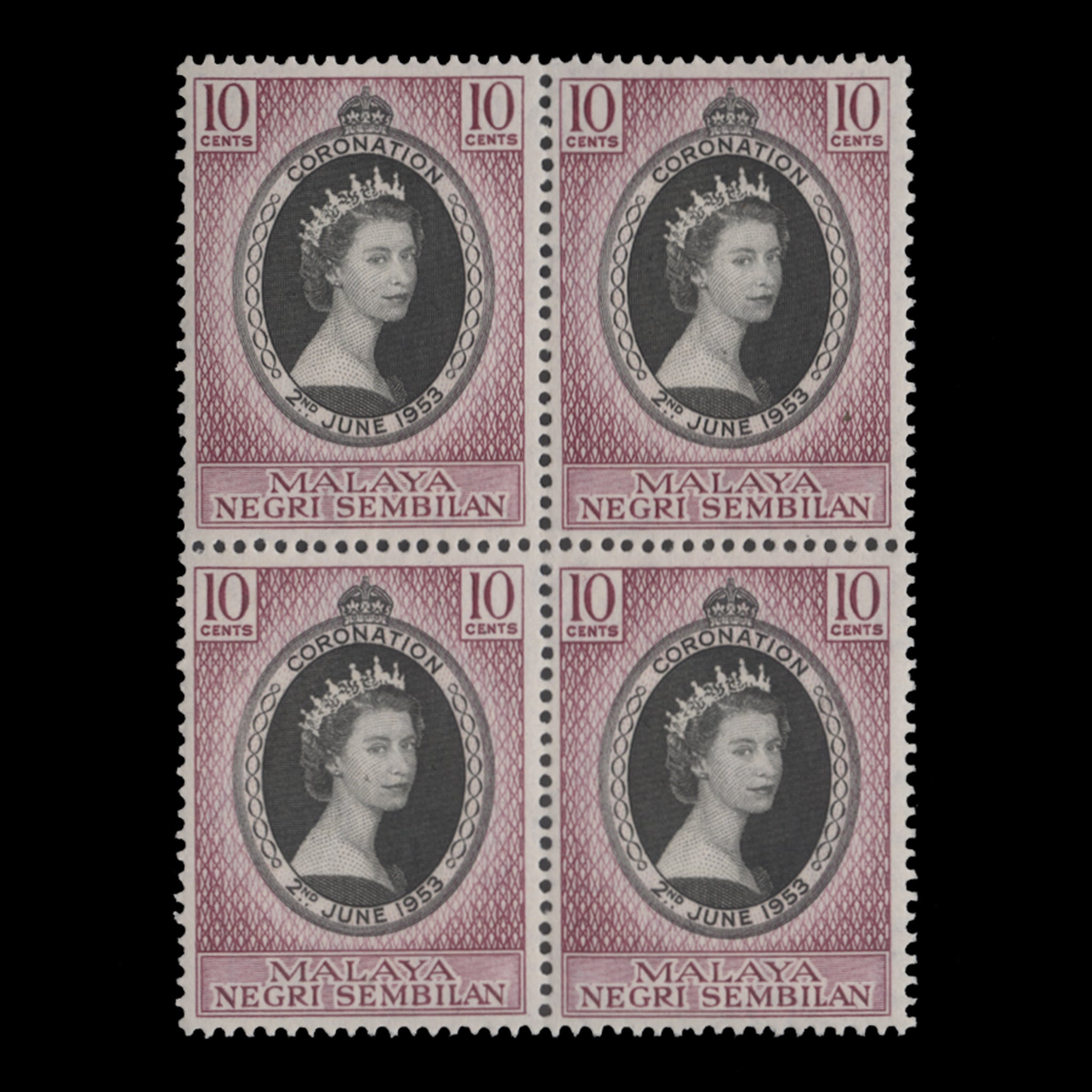 Negri Sembilan 1953 (MNH) 10c Coronation block – ZEBOOSE.COM