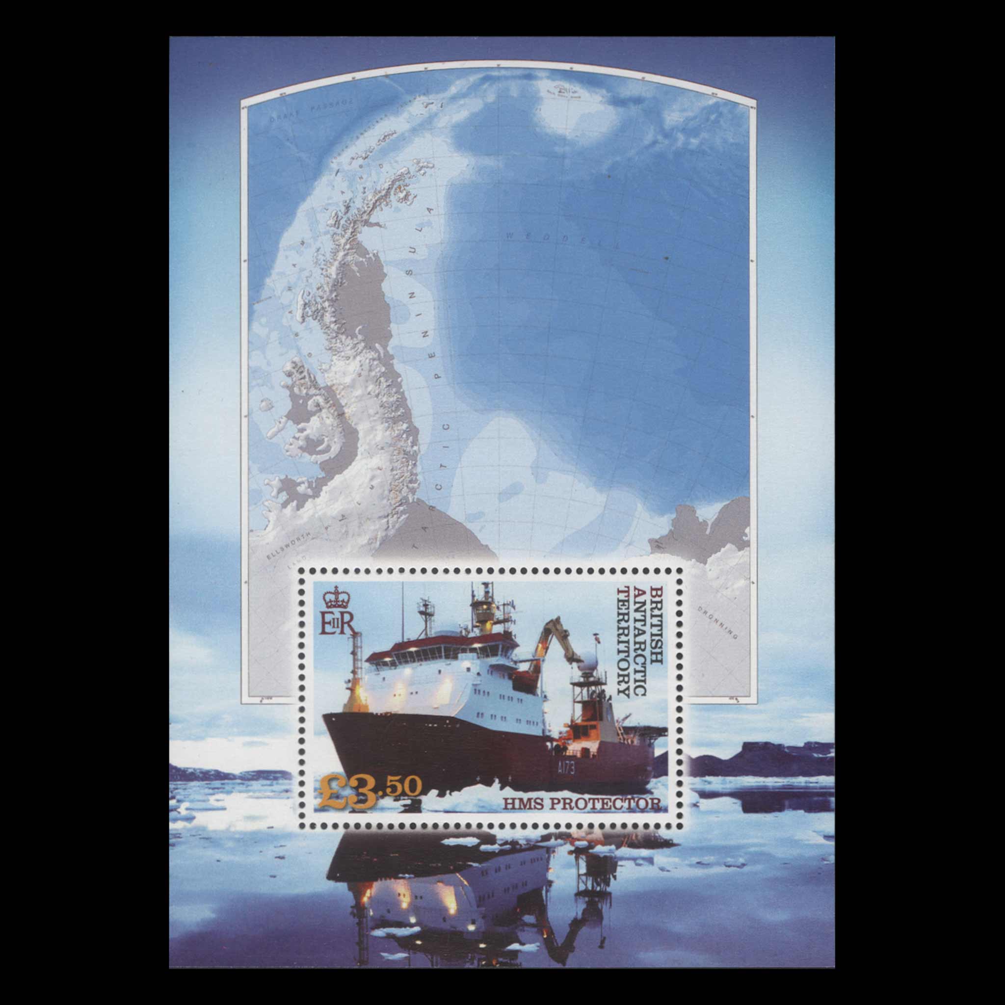 BAT 2012 (MNH) HMS Protector miniature sheet – ZEBOOSE.COM