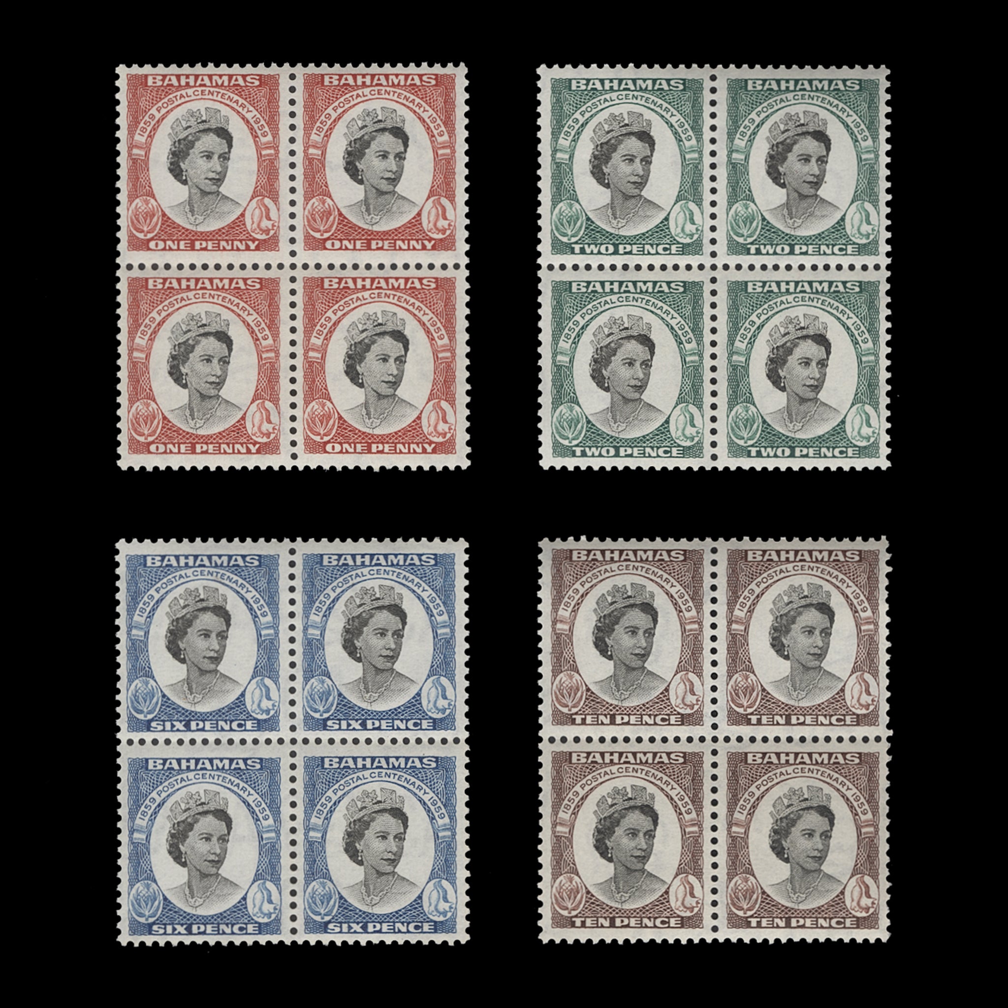 Bahamas 1959 (MNH) Postage Stamp Centenary blocks – ZEBOOSE.COM