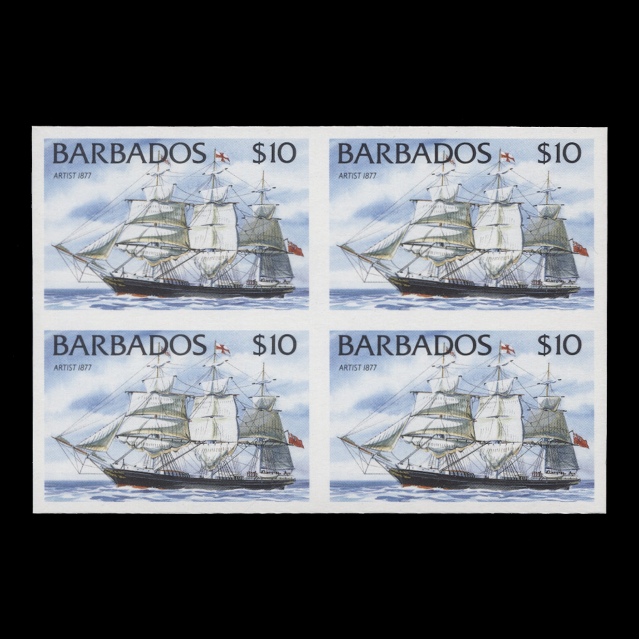 Barbados 1994 Artist imperf proof block – ZEBOOSE.COM