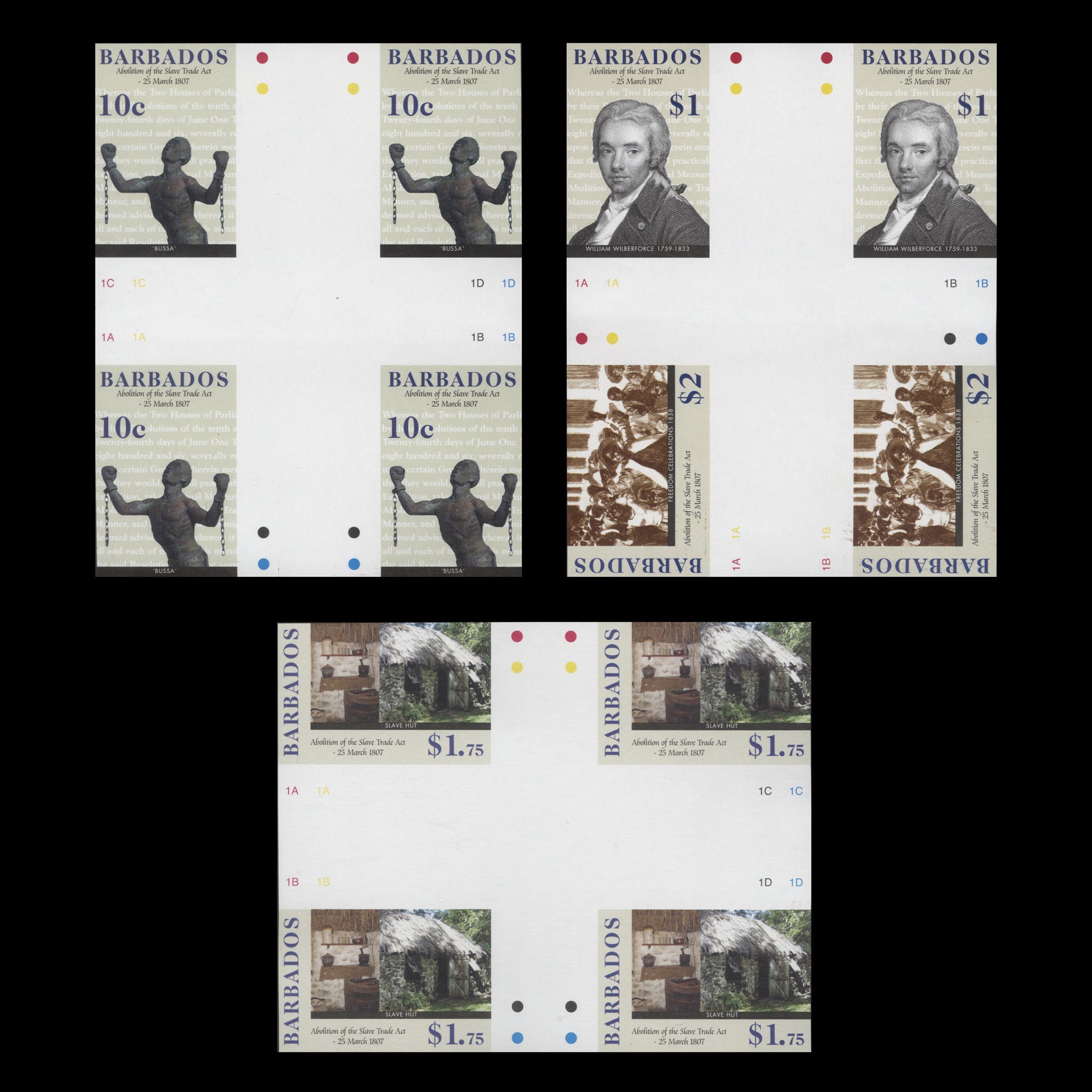 Barbados 2007 Abolition of Slavery Bicentenary imperf proof cross-gutt – ZEBOOSE.COM