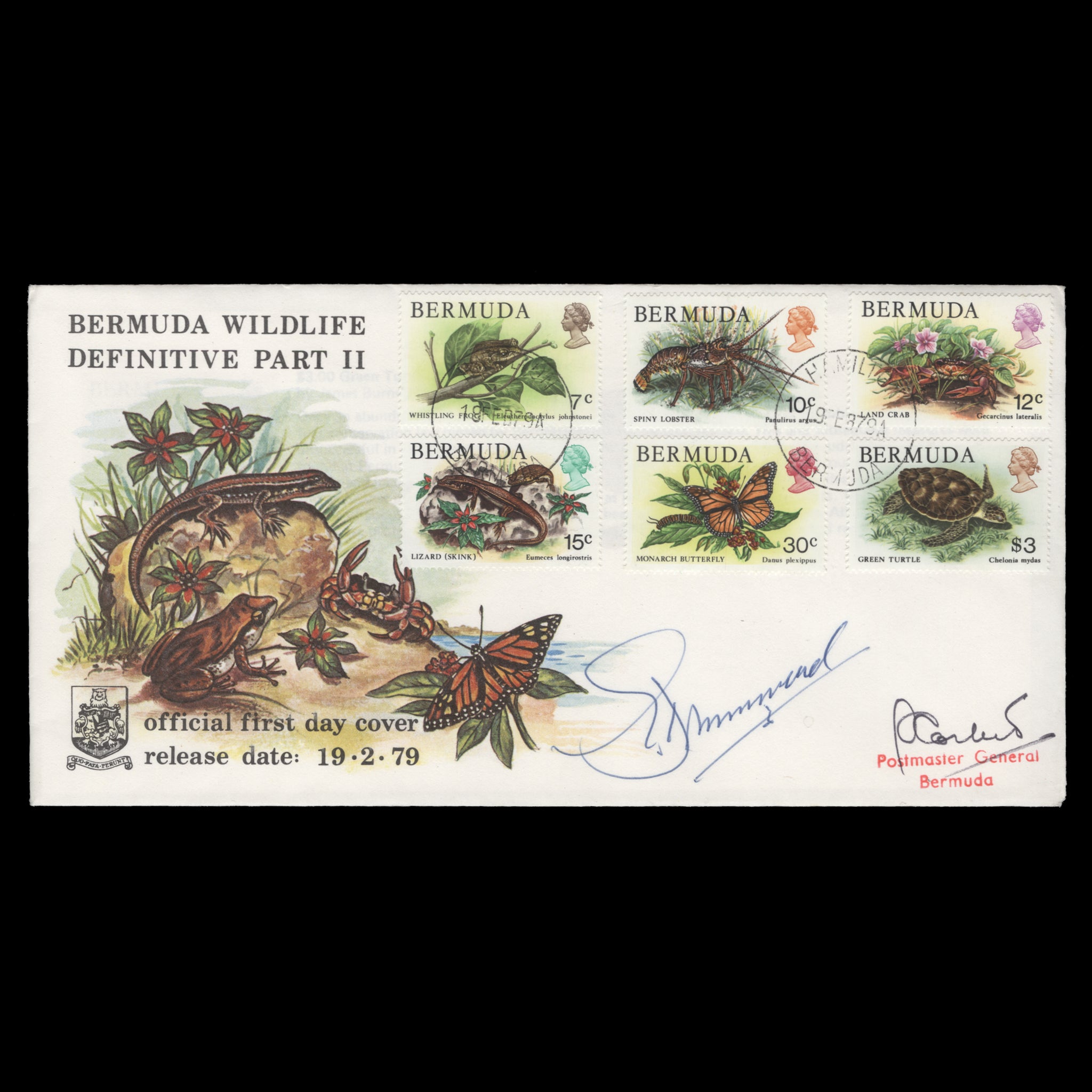 Bermuda 1979 Wildlife Definitives first day cover signed by designer G ...