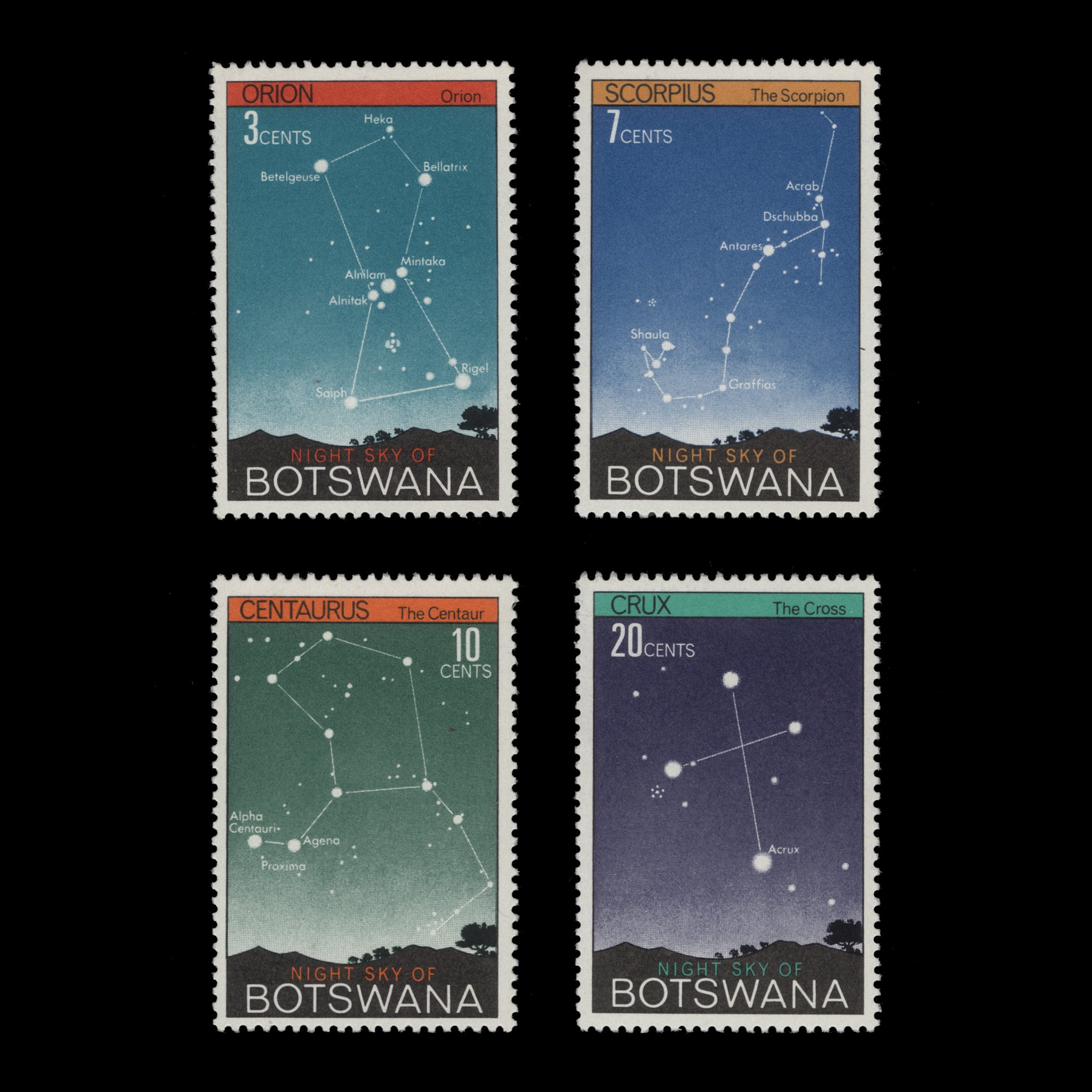 Botswana 1972 (MLH) Night Sky set – ZEBOOSE.COM