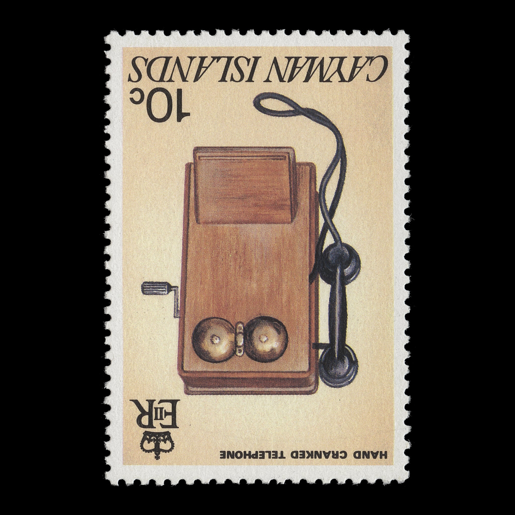 Cayman Islands 1985 (Variety) 10c Hand-Cranked Telephone with inverted ...