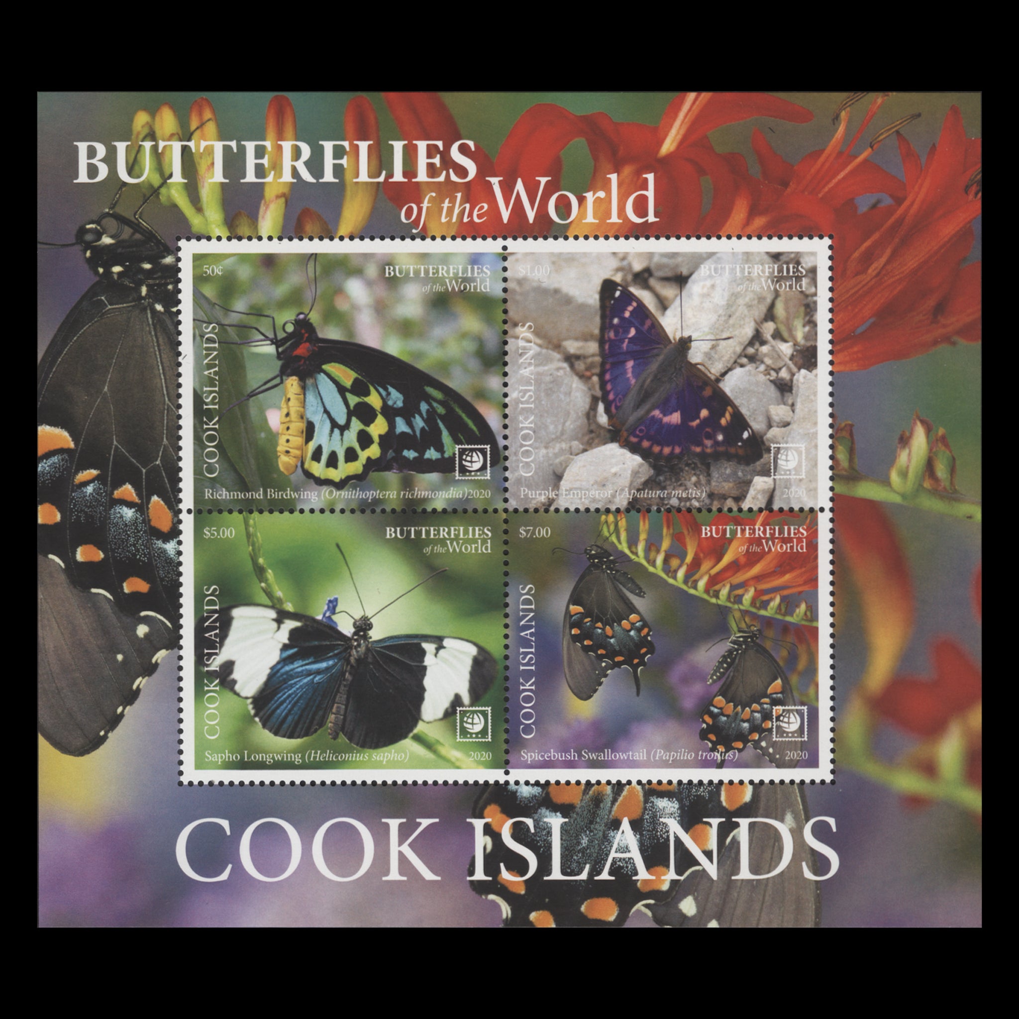 Cook Islands 2020 (MNH) Butterflies miniature sheet – ZEBOOSE.COM
