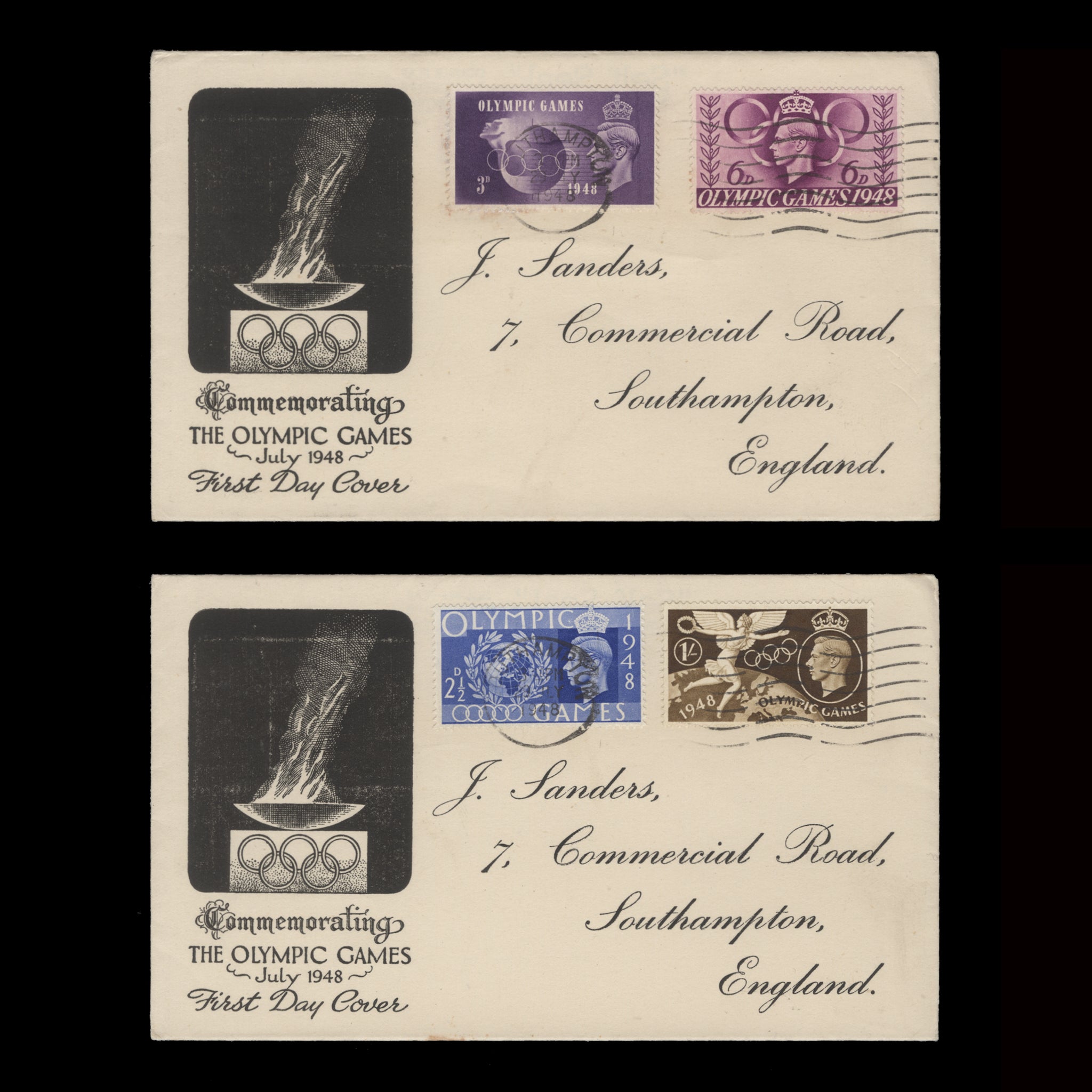 Great Britain 1948 Olympic Games first day covers, SOUTHAMPTON ...