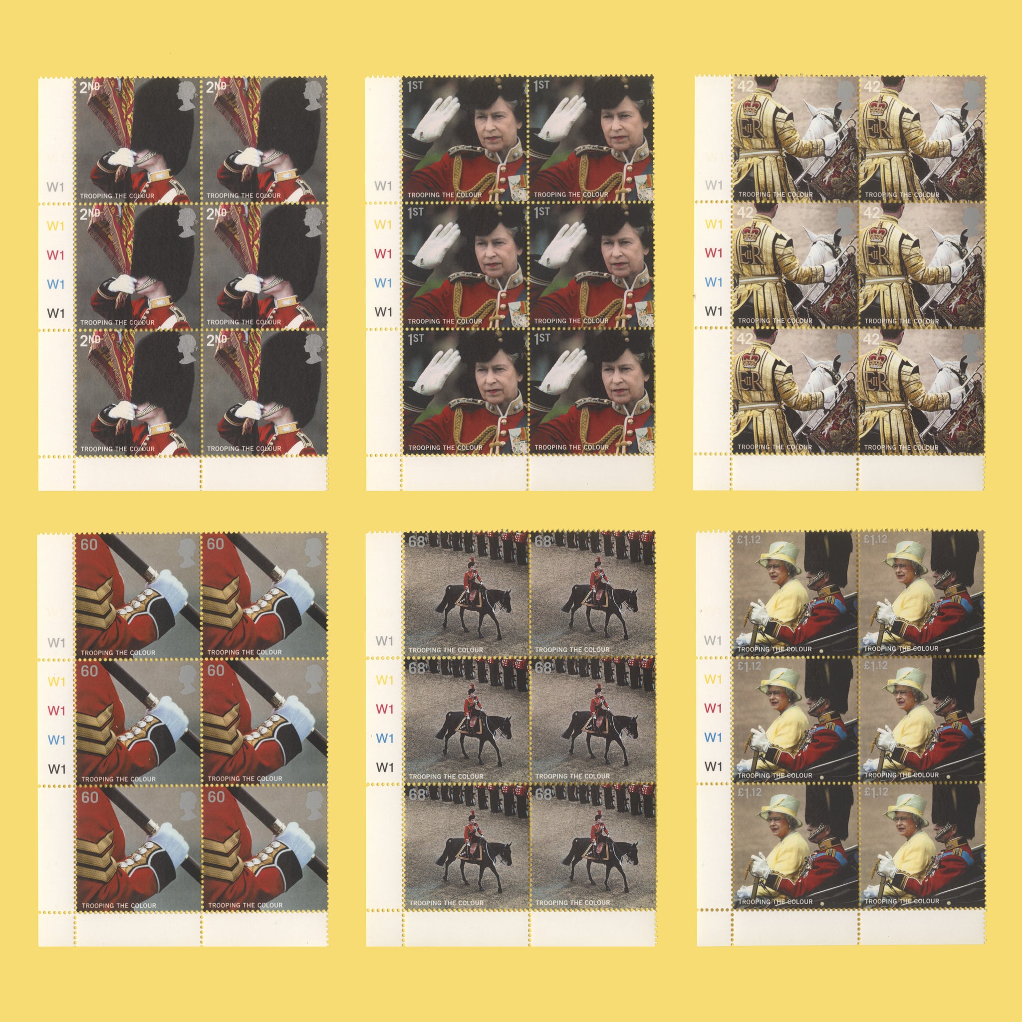 Great Britain 2005 (MNH) Trooping the Colour cylinder blocks – ZEBOOSE.COM