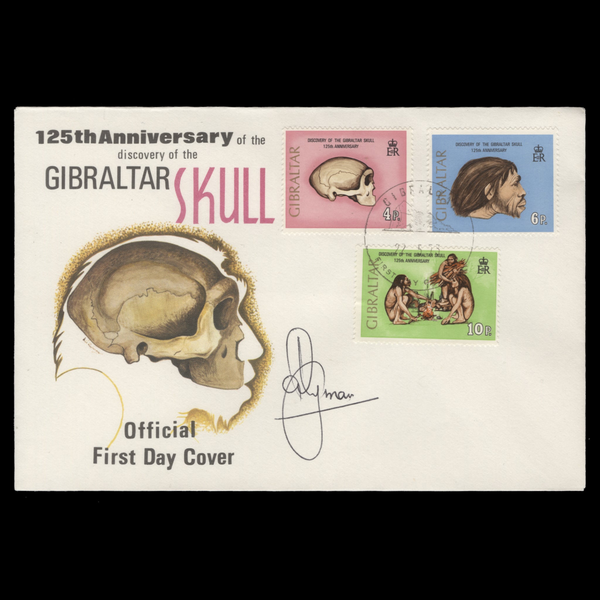 Gibraltar 1973 Skull Discovery Anniversary first day cover signed by F ...