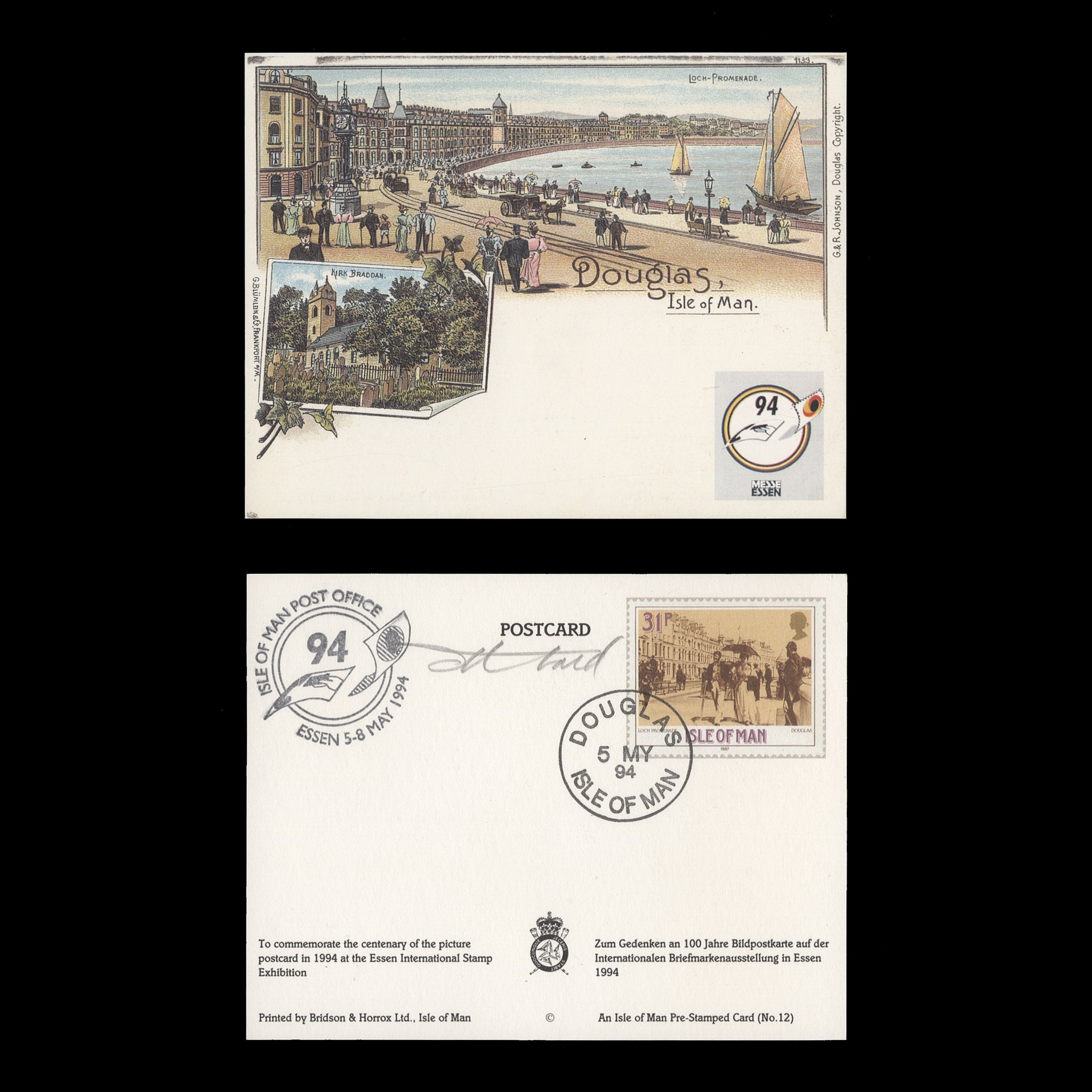 Isle of Man 1994 Victorian Scenes postcards signed by designer ...