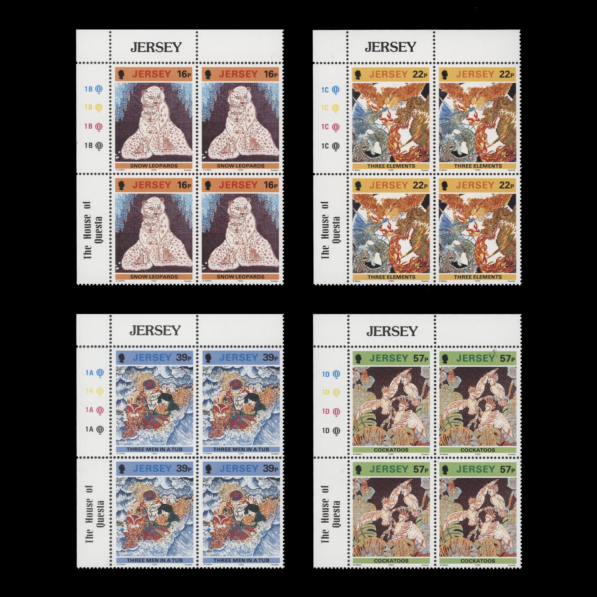 Jersey 1992 (MNH) Batik Designs traffic light/plate blocks – ZEBOOSE.COM