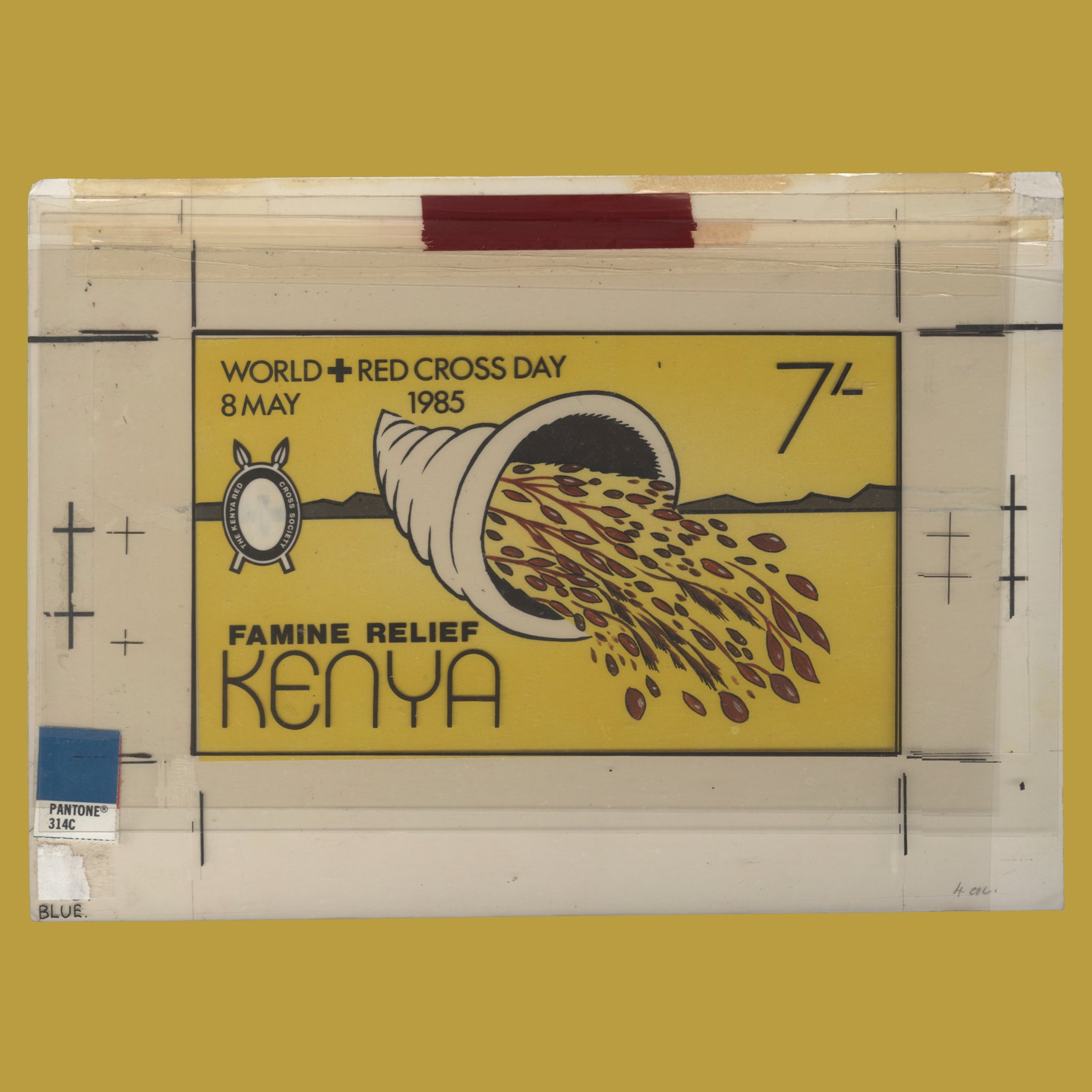 Kenya 1985 Famine Relief/World Red Cross Day watercolour artwork ...