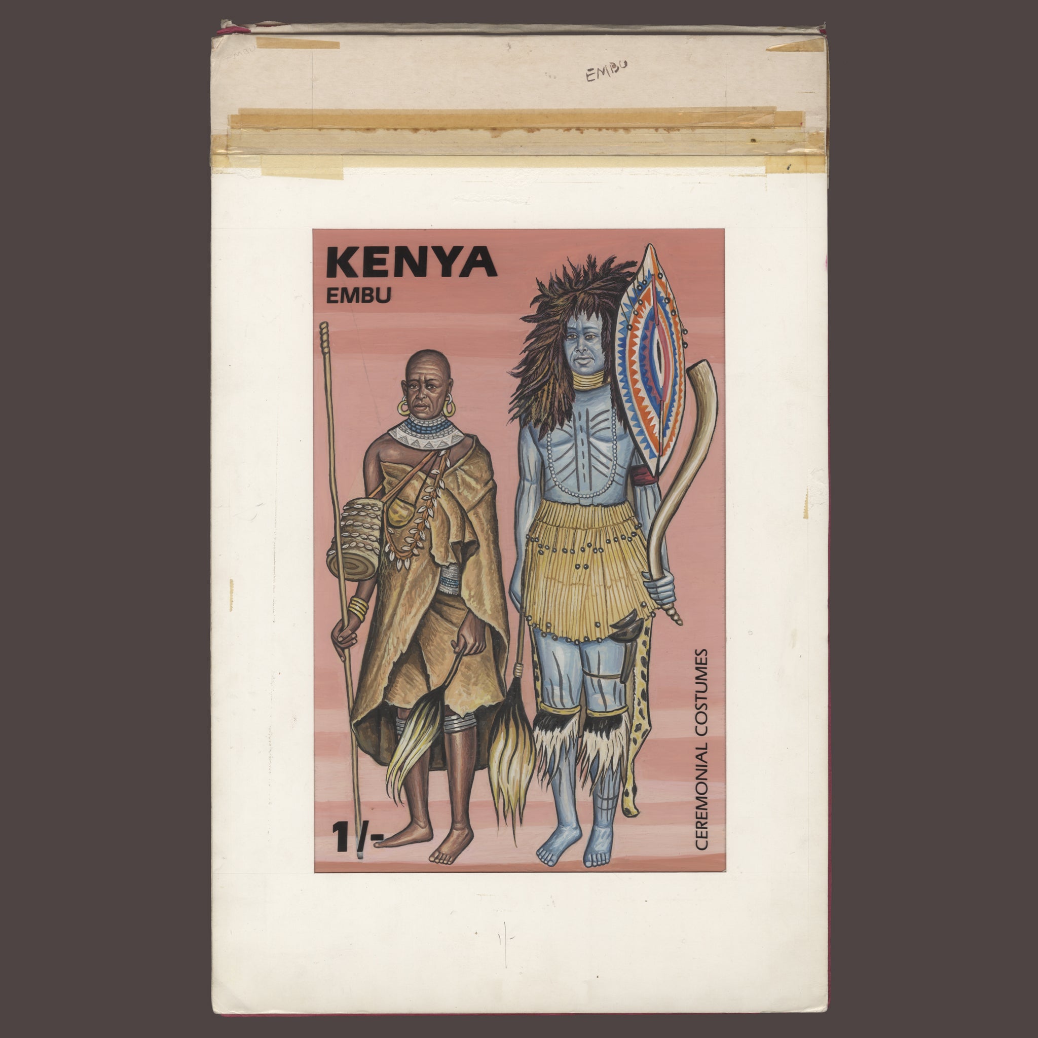 Kenya 1987 Embu Tribe/Ceremonial Costumes watercolour artwork – ZEBOOSE.COM