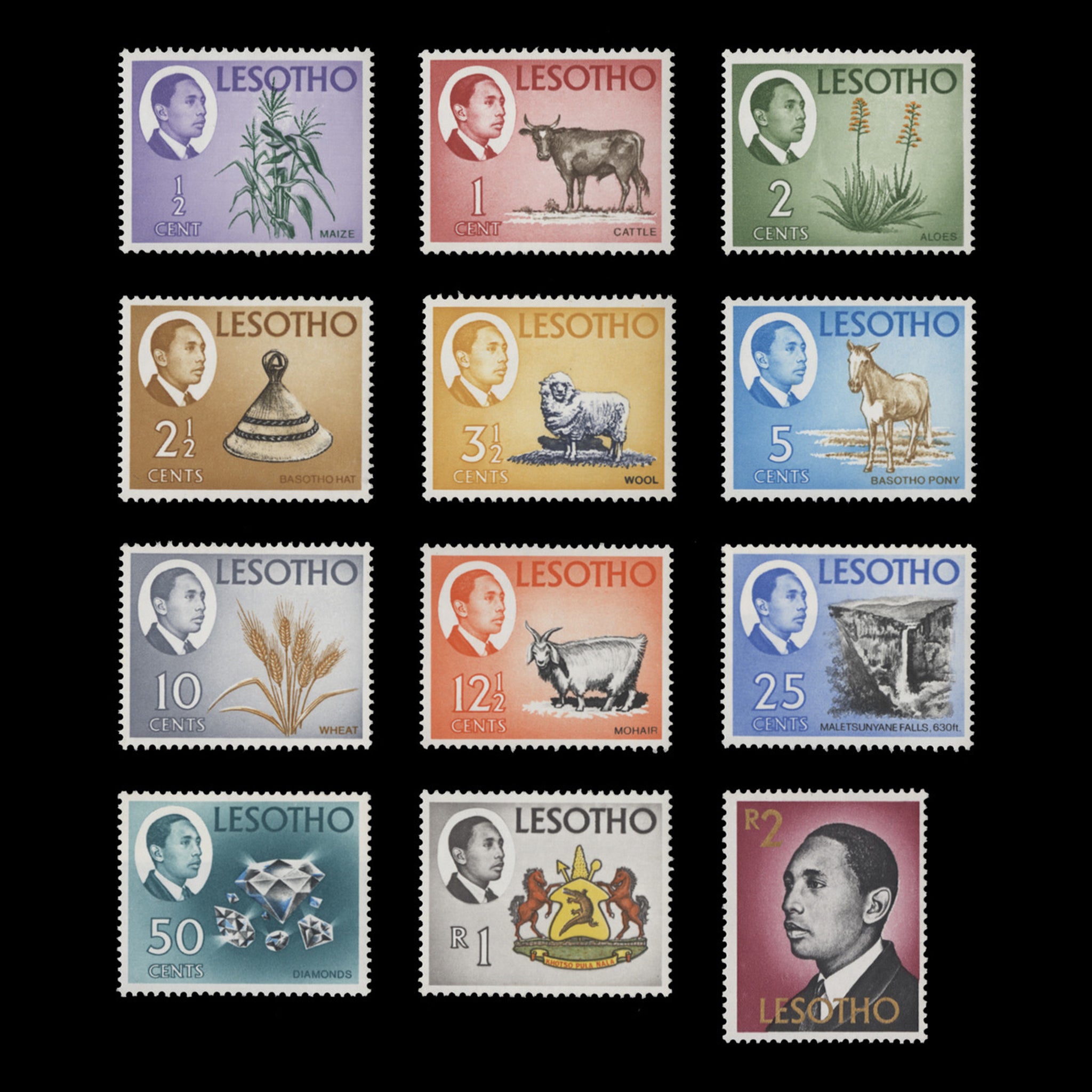 Lesotho 1967 (MNH) Definitives without watermark – ZEBOOSE.COM