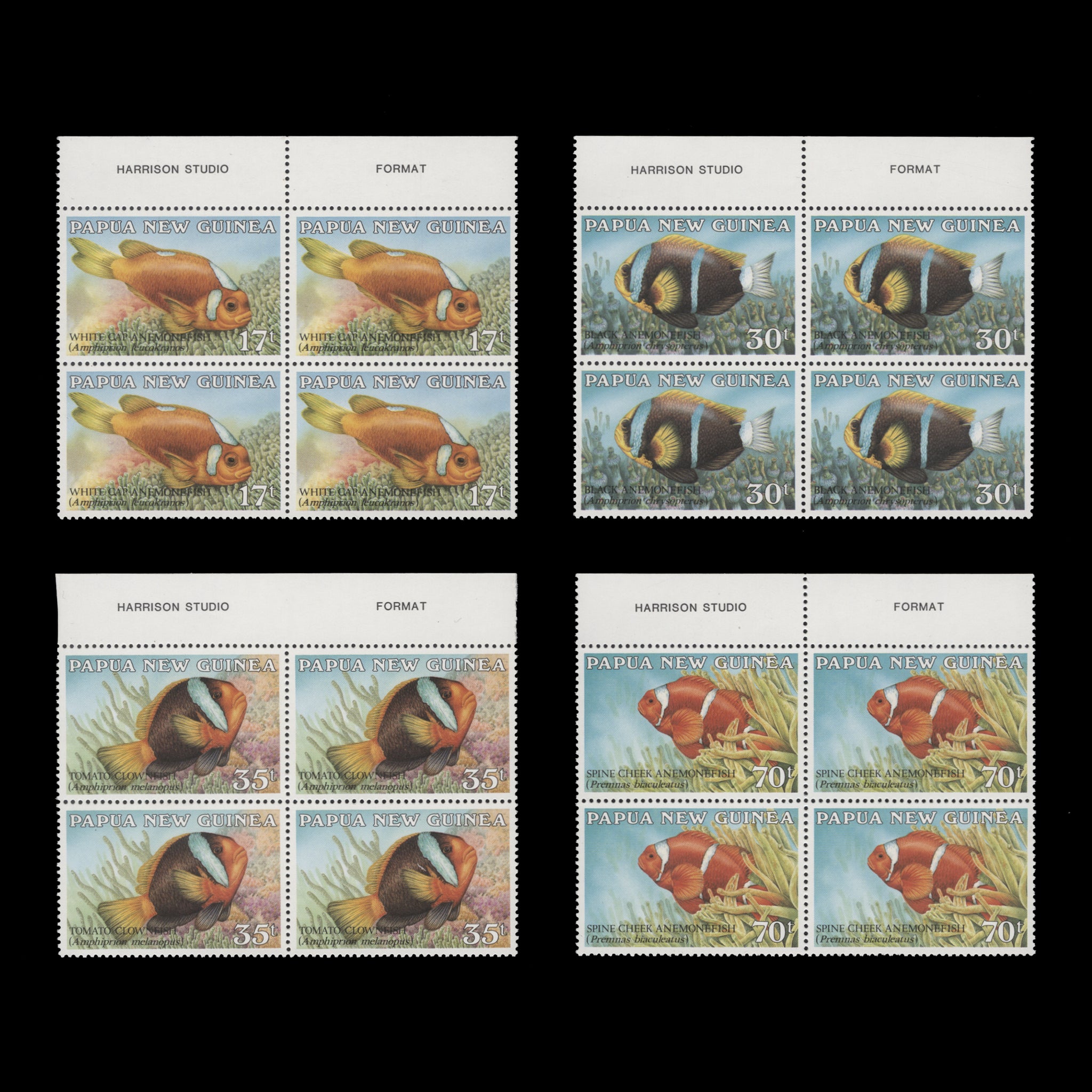 Papua New Guinea 1987 (MNH) Anemonefish imprint blocks – ZEBOOSE.COM