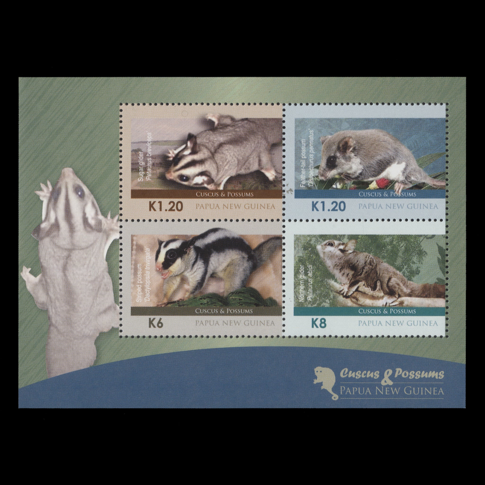 Papua New Guinea 2012 (MNH) Cuscus & Possums miniature sheet – ZEBOOSE.COM