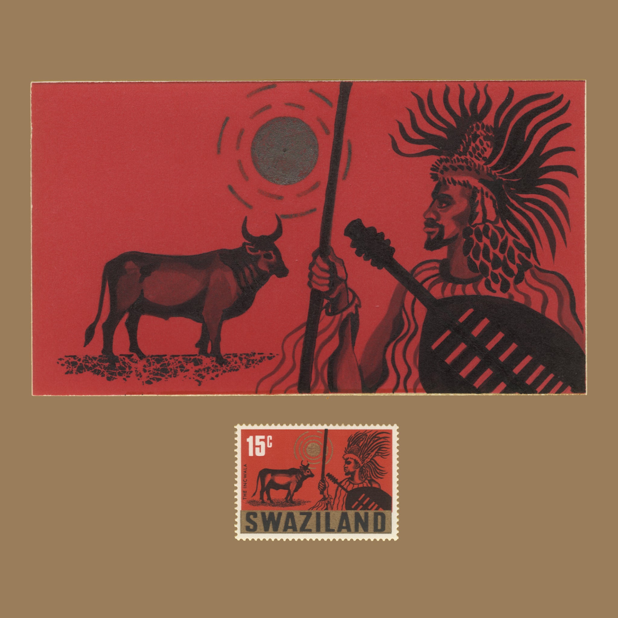 Swaziland 1968 Incwala Ceremony watercolour essay by Gabriel Ellison ...