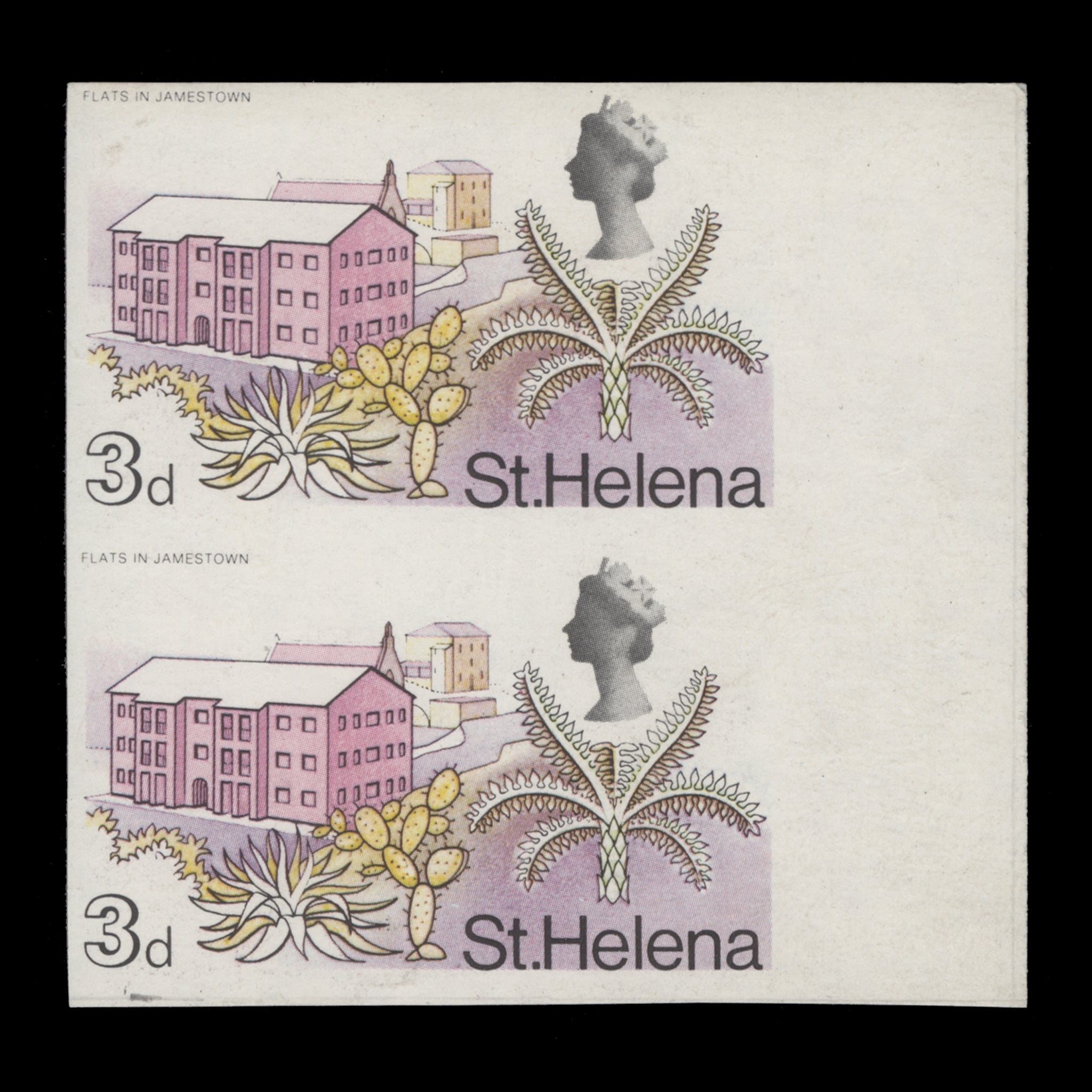 Saint Helena 1968 Tree-Fern & Jamestown Flats imperf proof pair – ZEBOOSE.COM