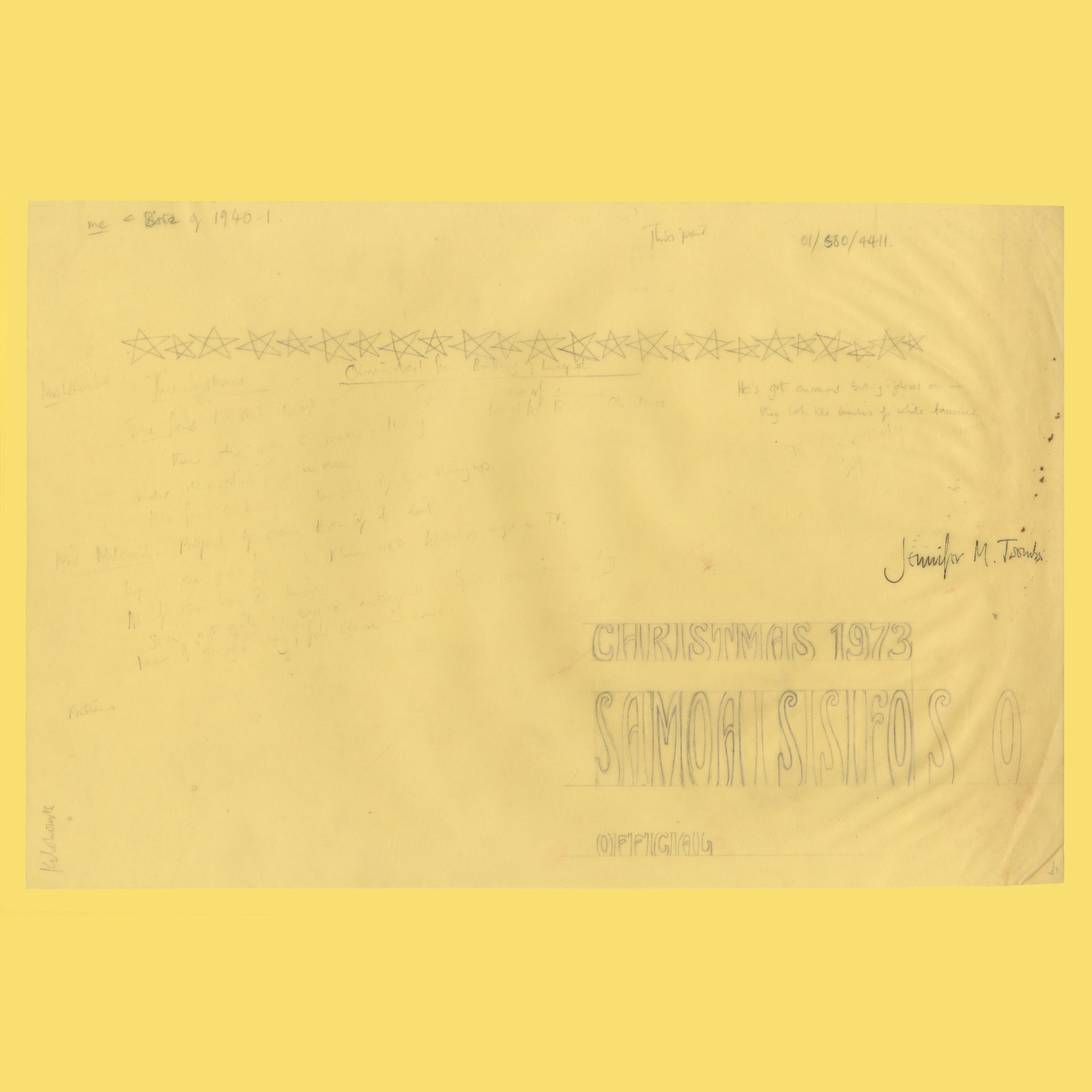Samoa 1973 Christmas miniature sheet signed pencil essay – ZEBOOSE.COM