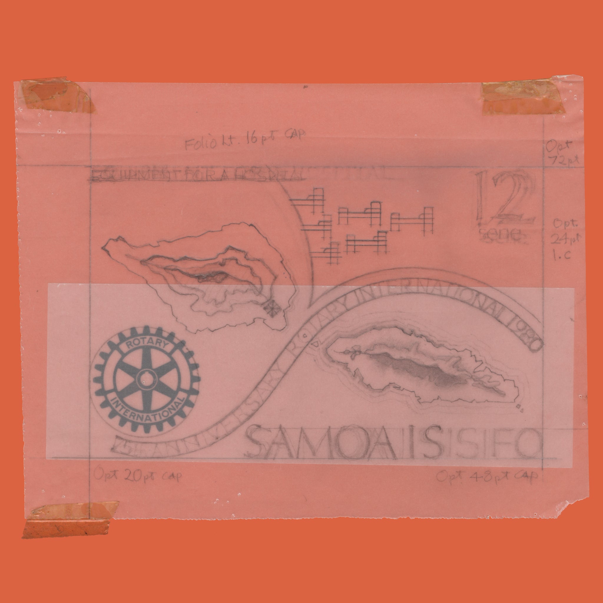 Samoa 1980 Rotary International Anniversary pencil essay and logo over ...