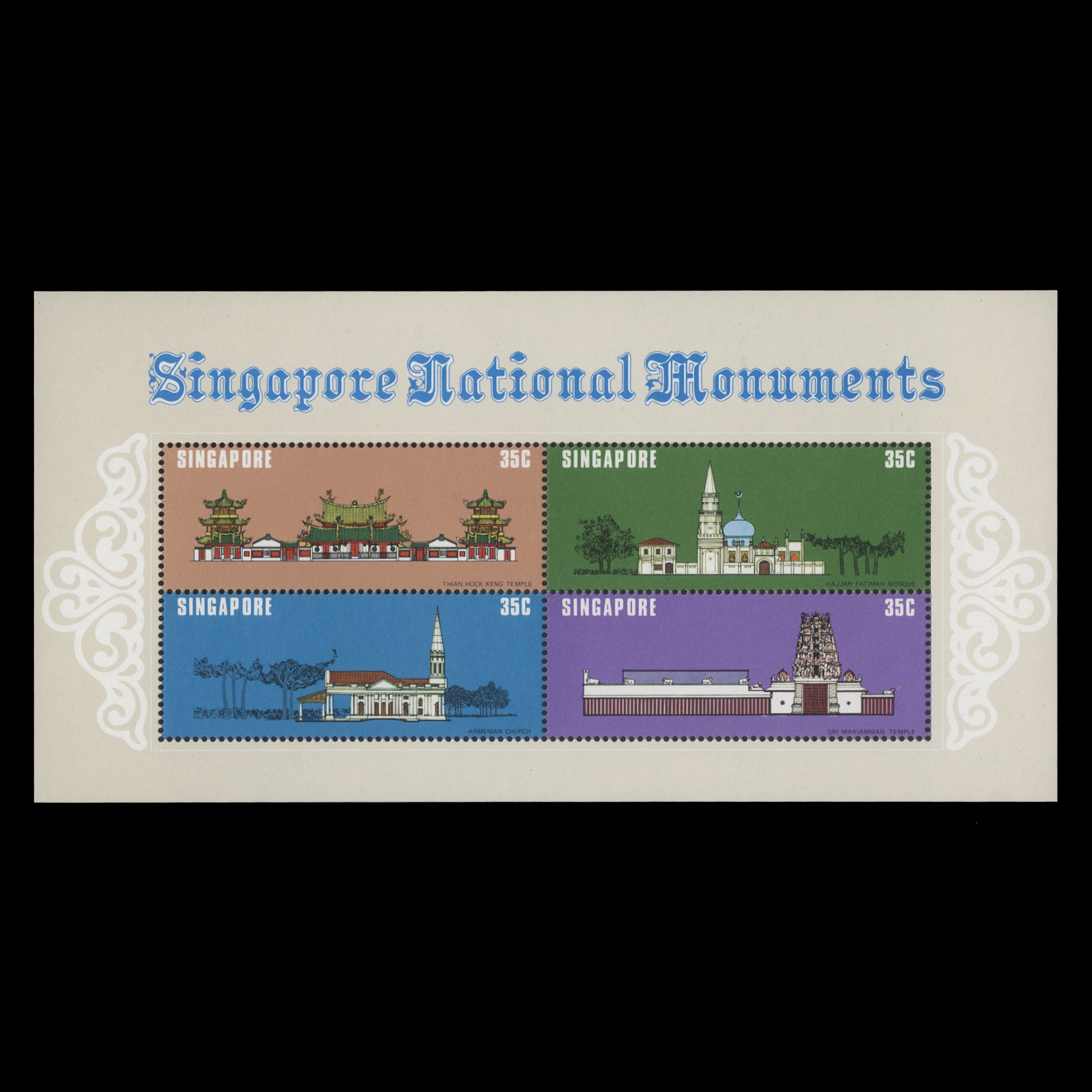 Singapore 1978 (MNH) National Monuments miniature sheet – ZEBOOSE.COM