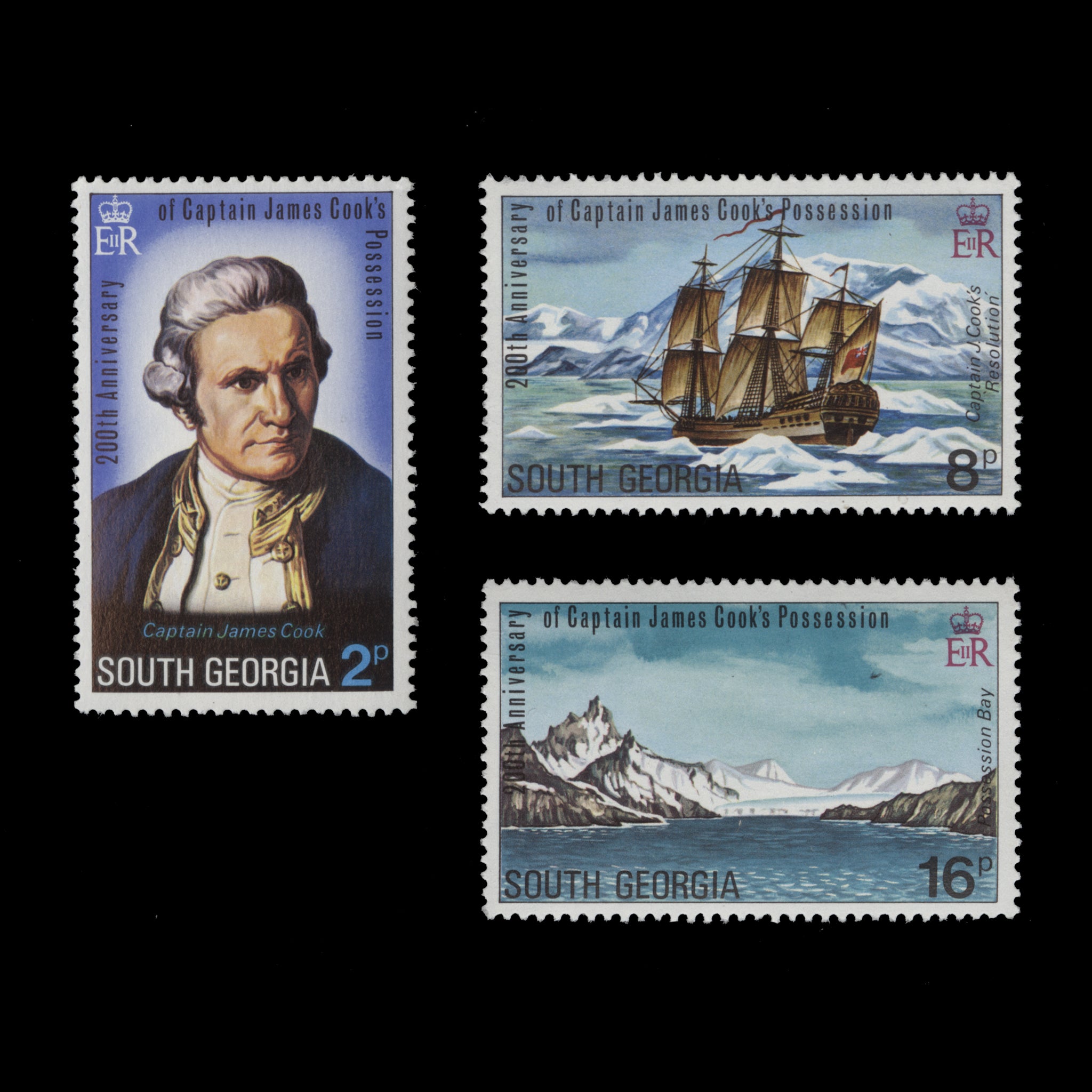 South Georgia 1975 (MNH) James Cook's Possession Bicentenary set ...
