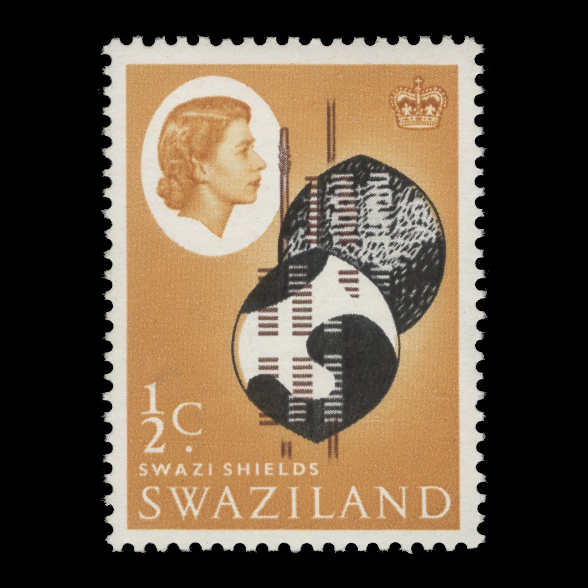 Swaziland 1962 (Variety) ½c Swazi Shield with brown shift – ZEBOOSE.COM