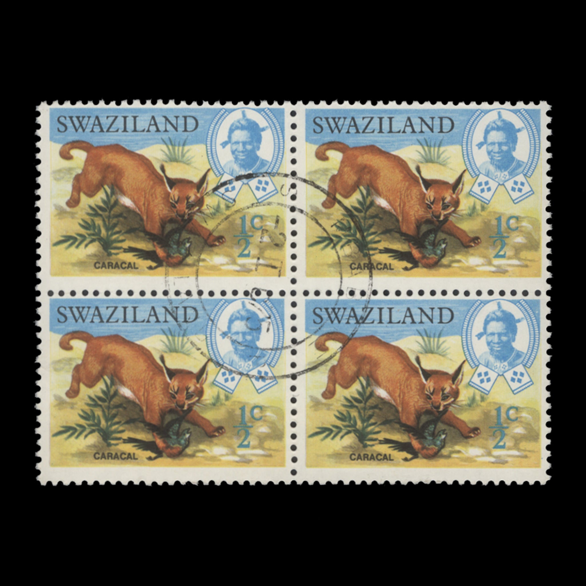 Swaziland 1969 (CTO) ½c Caracal block – ZEBOOSE.COM