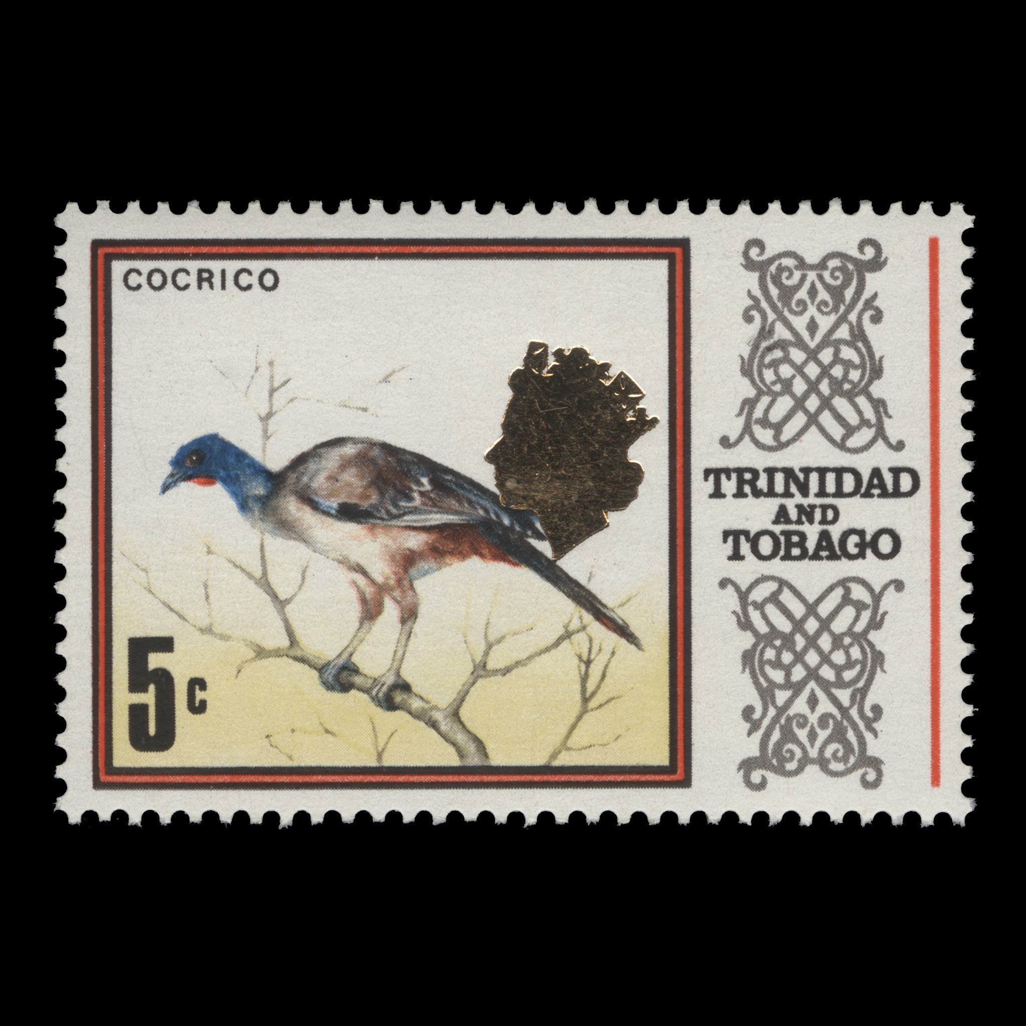 Trinidad & Tobago 1972 (Variety) 5c Cocrico with gold shift – ZEBOOSE.COM