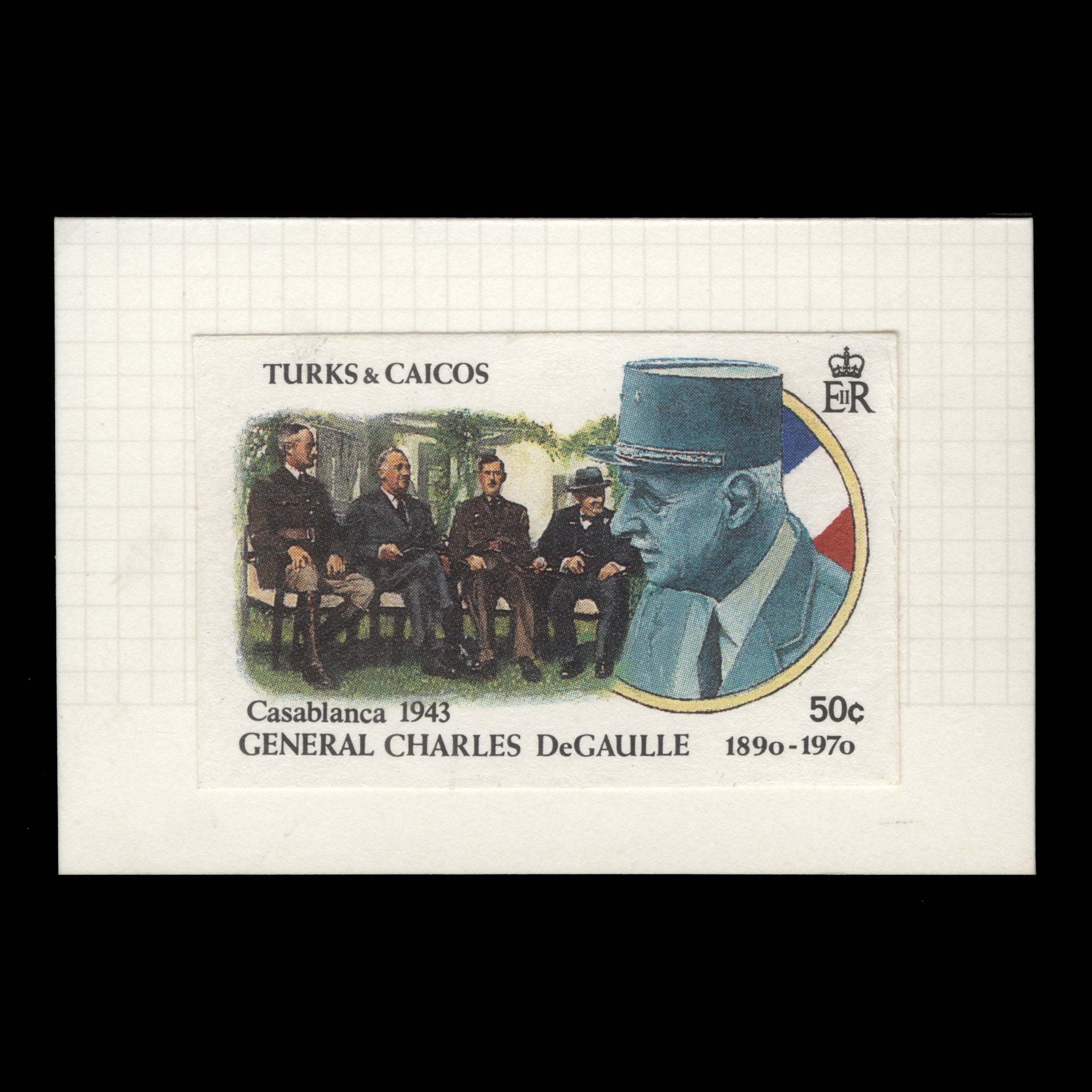 Turks & Caicos Islands 1991-93 Charles de Gaulle Birth Centenary unado ...