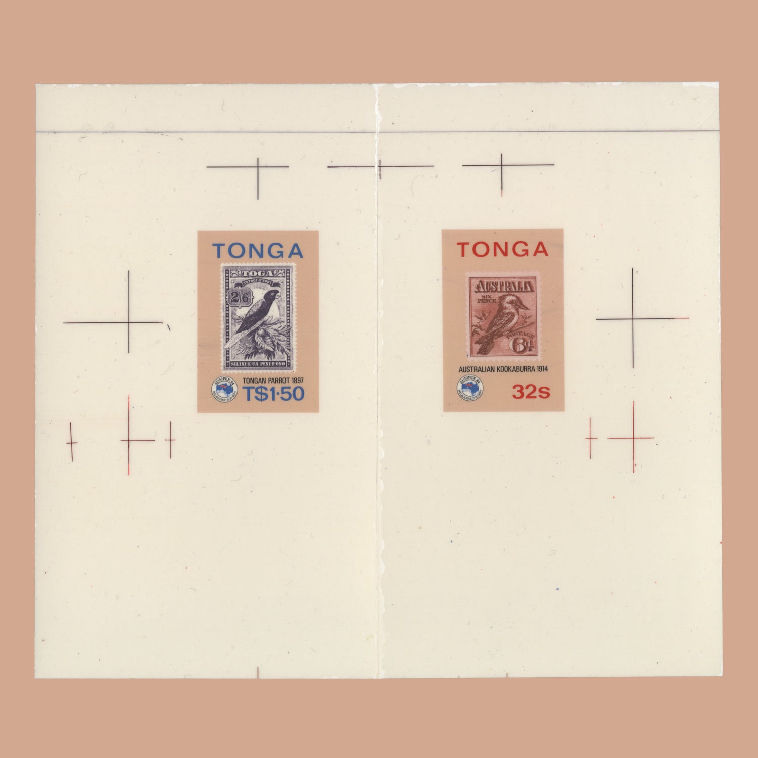 Tonga 1984 Ausipex Stamp Exhibition cromalin proofs – ZEBOOSE.COM