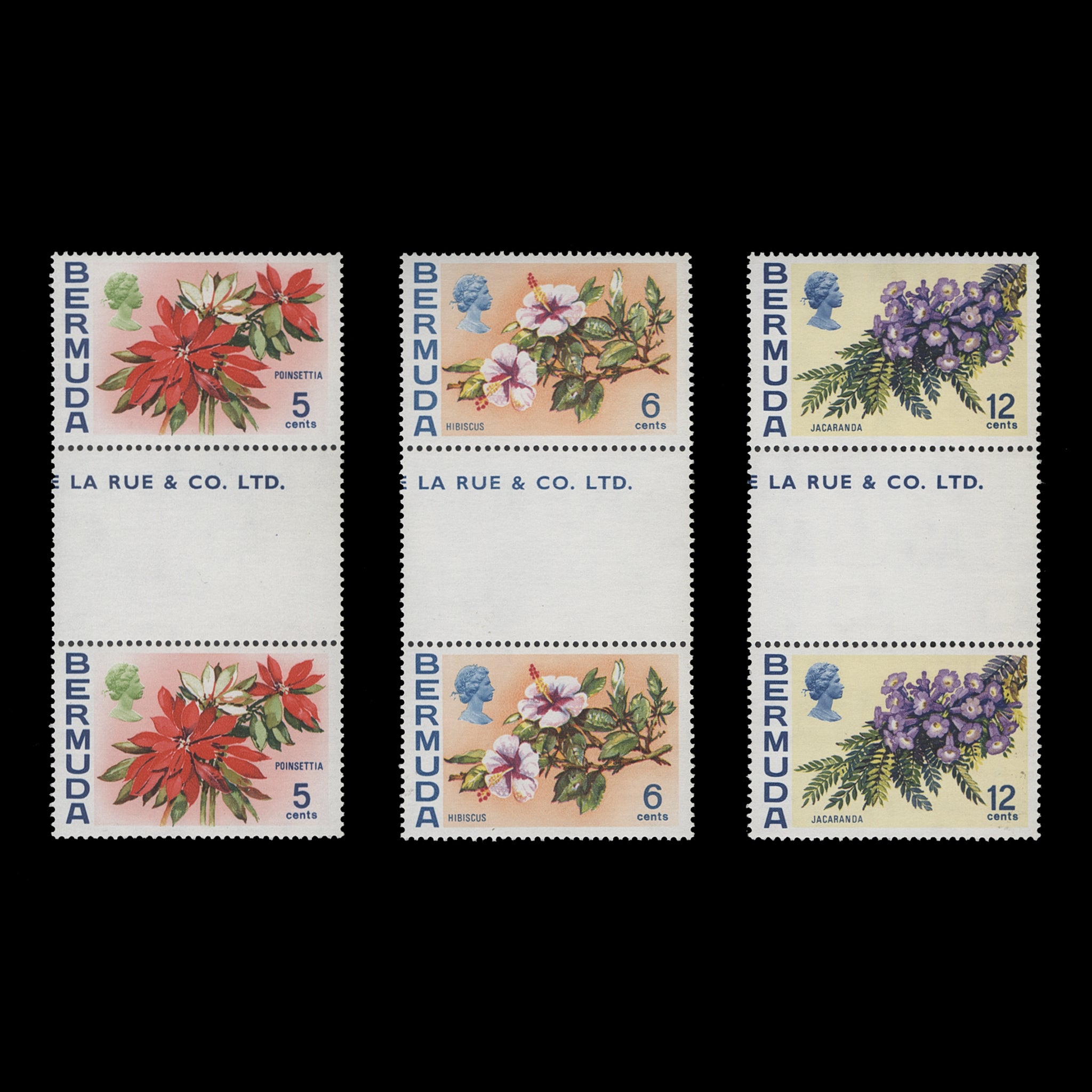 Bermuda 1974 (MNH) Flowers definitives gutter pairs, upright watermark ...