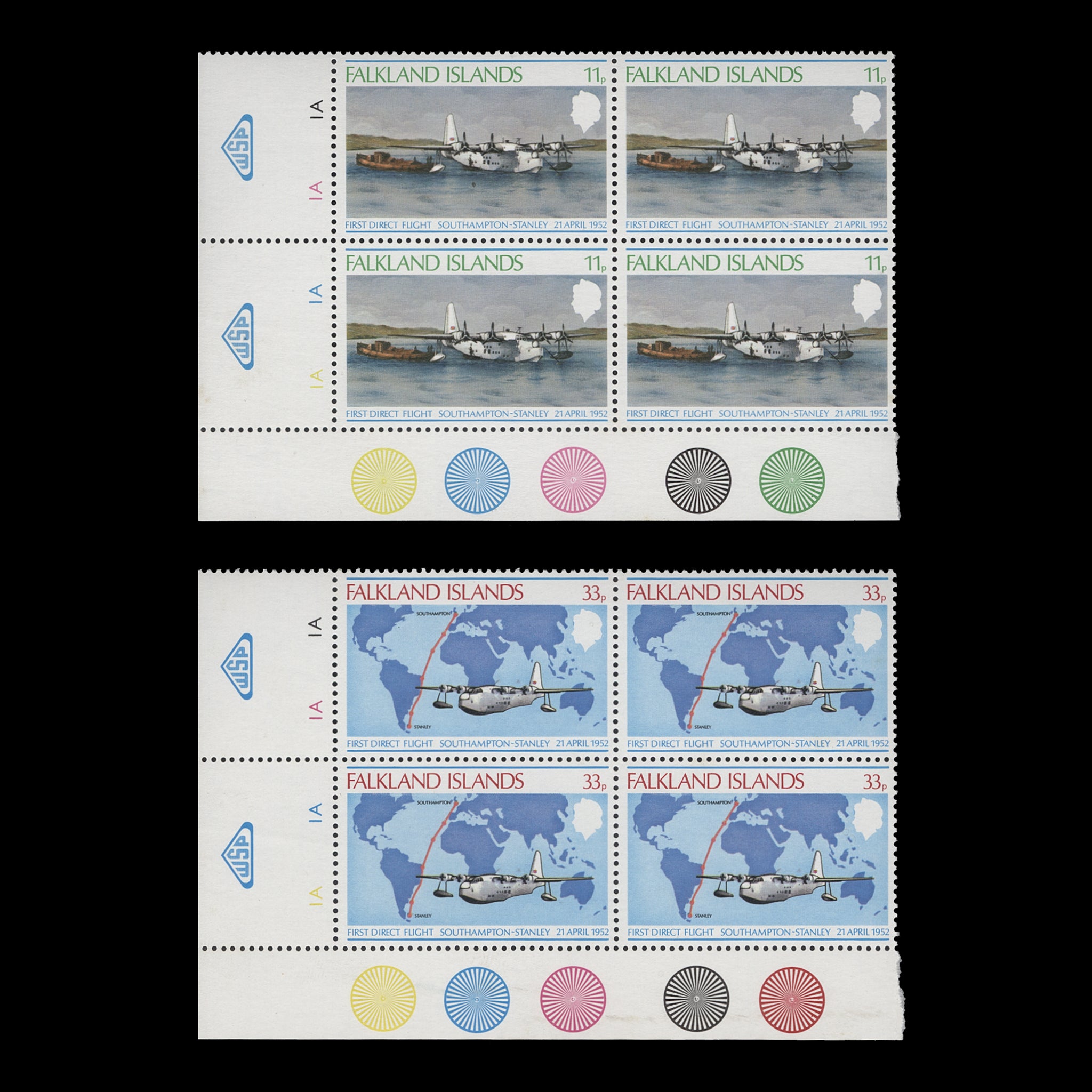Falkland Islands 1978 (MNH) First Direct Flight Anniversary plate ...