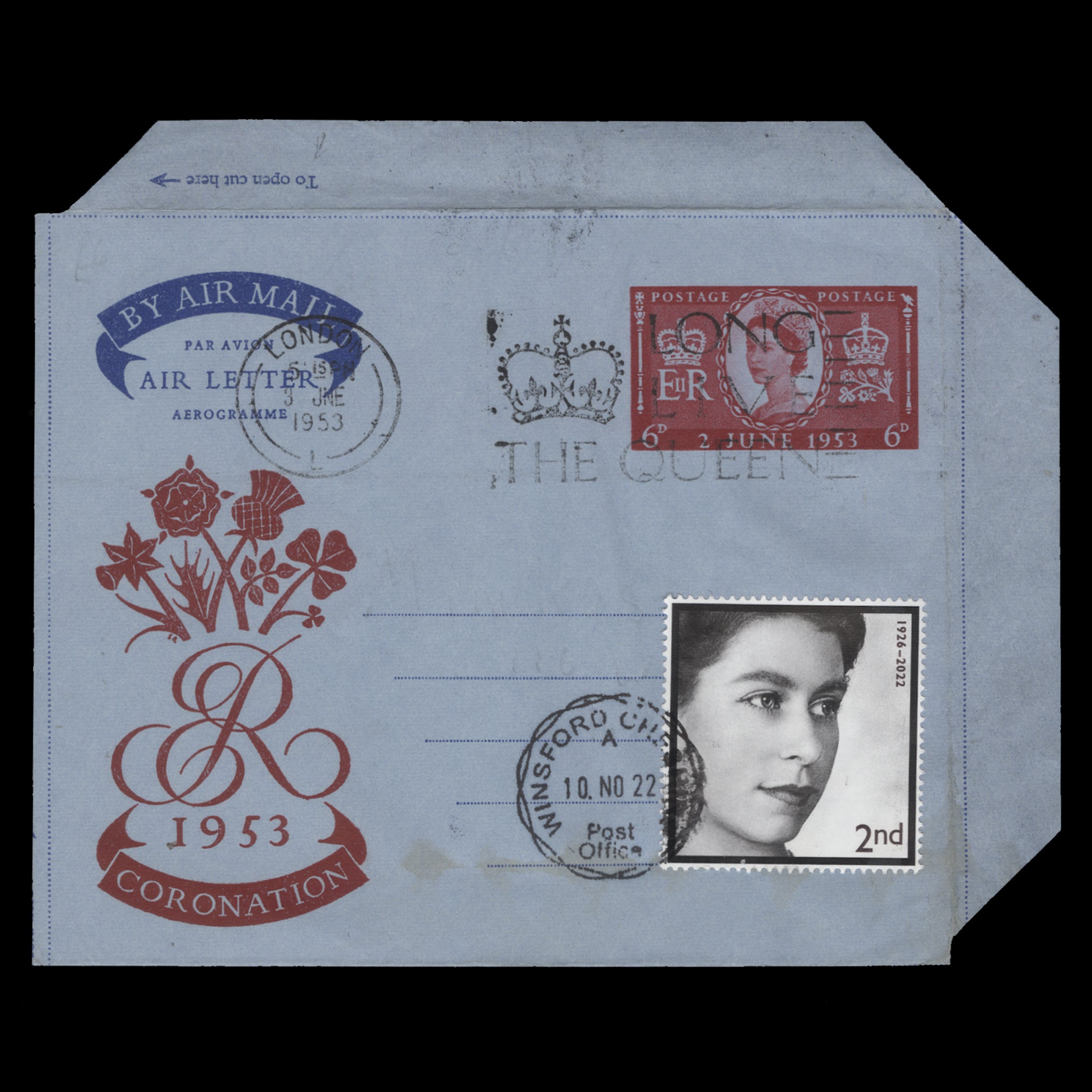 Great Britain 1953 Coronation/2022 Commemoration double-dated first da ...