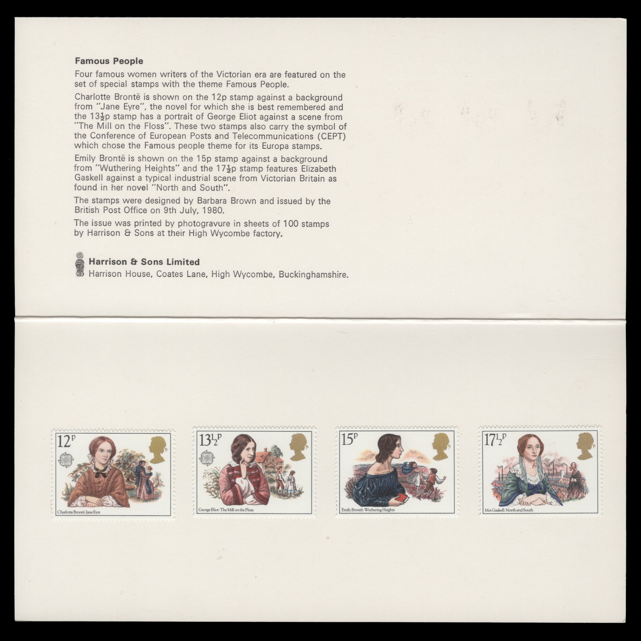 Great Britain 1980 Famous Authoresses presentation folder – ZEBOOSE.COM
