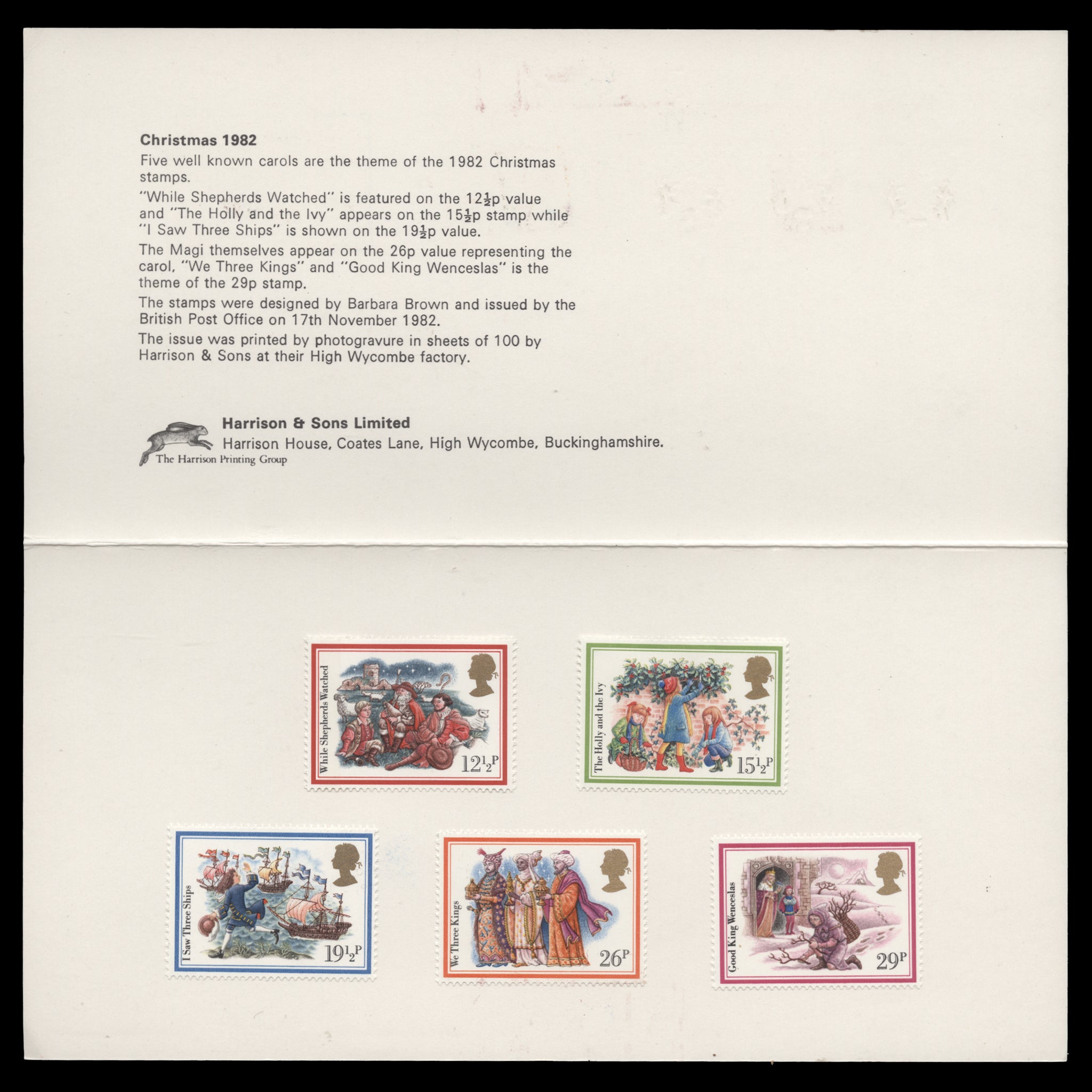 Great Britain 1982 Christmas presentation folder – ZEBOOSE.COM