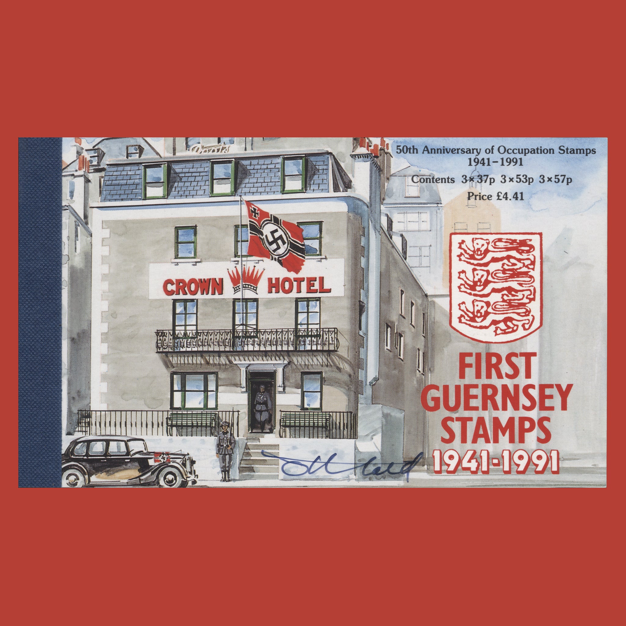 Guernsey 1991 Postage Stamps Anniversary booklet signed by designer ...