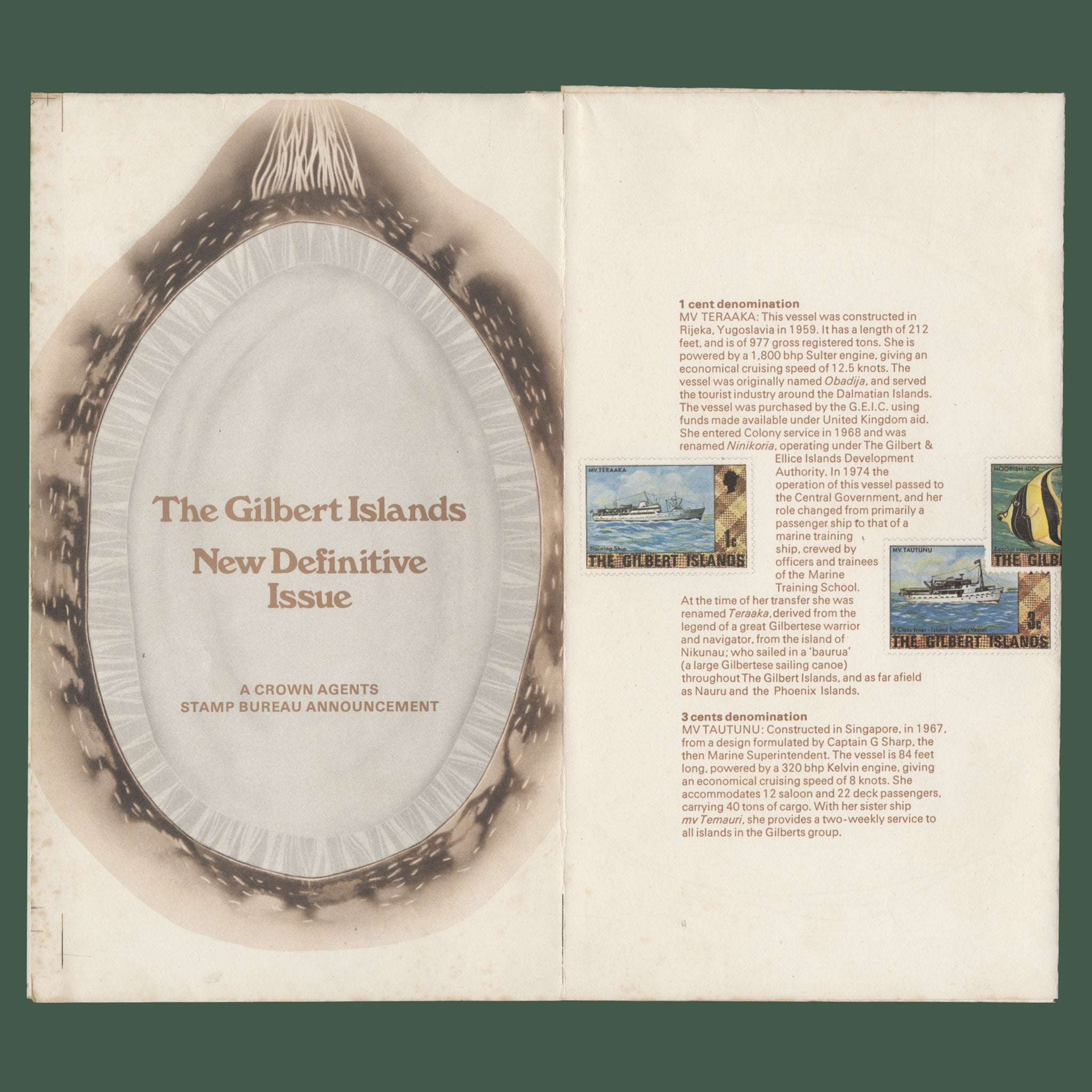 Gilbert Islands 1976 Definitives uncut promotional booklet proof ...