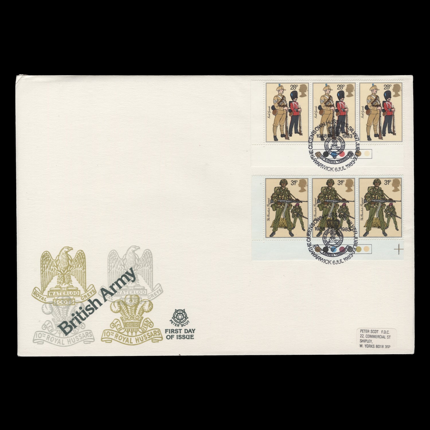 Great Britain 1983 British Army Uniforms traffic light first day covers ...