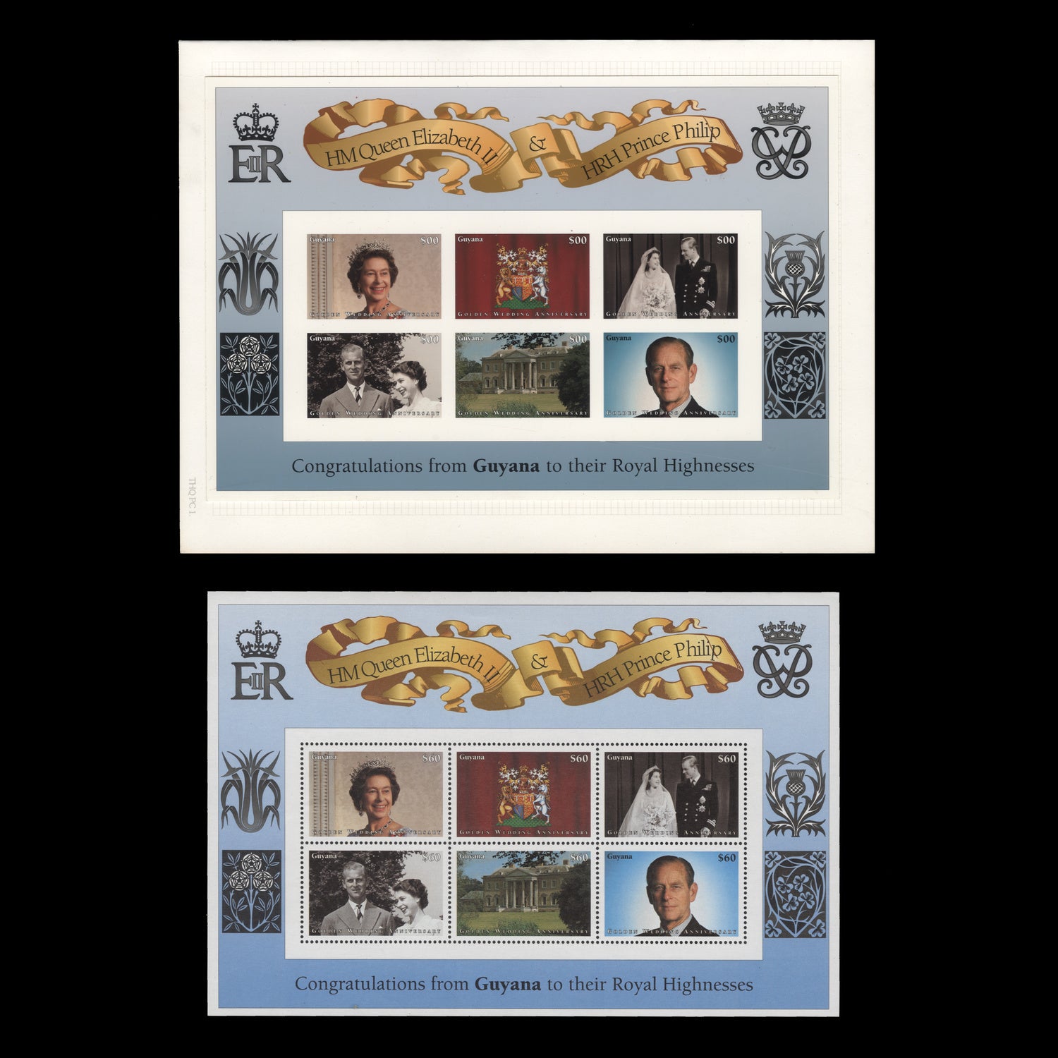 Guyana 1997 Royal Golden Wedding cromalin proof sheetlet – ZEBOOSE.COM