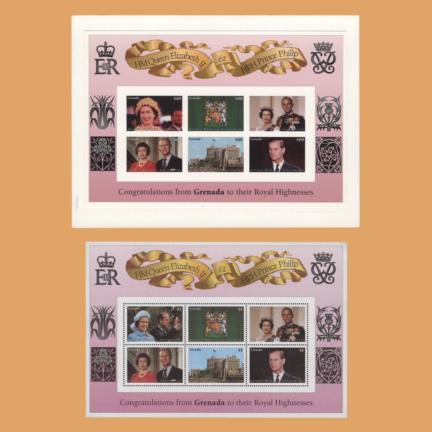 Grenada 1997 Royal Golden Wedding cromalin proof sheetlet – ZEBOOSE.COM