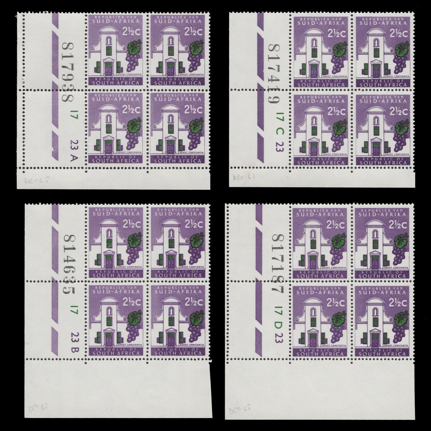 South Africa 1967-71 Definitives, RSA tete-beche watermark – ZEBOOSE.COM