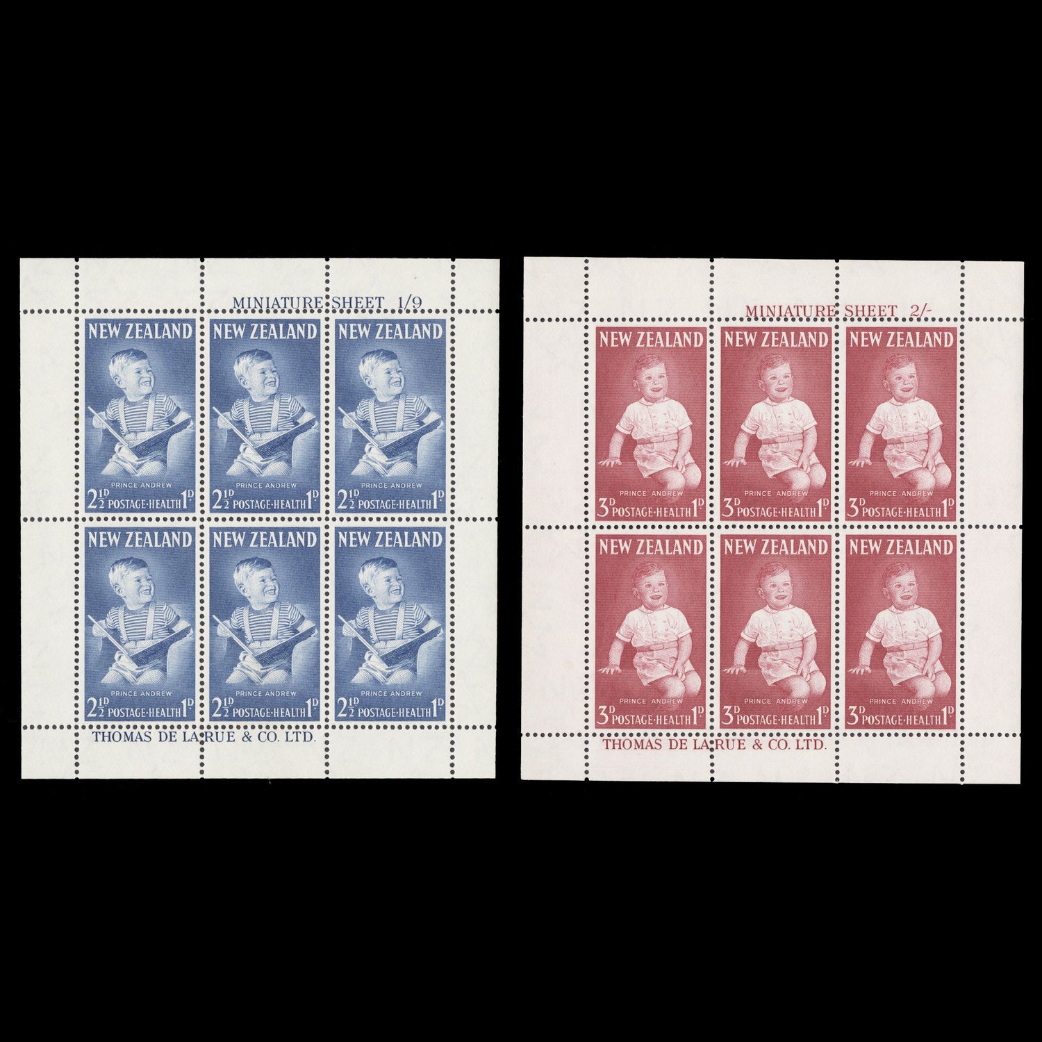 New Zealand 1963 (MNH) Prince Andrew miniature sheets – ZEBOOSE.COM